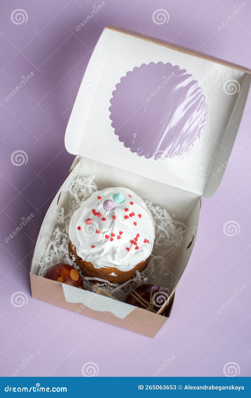 Easter Cake Kraffin in Icing Sugar is in a Box Stock Image - Image of ...