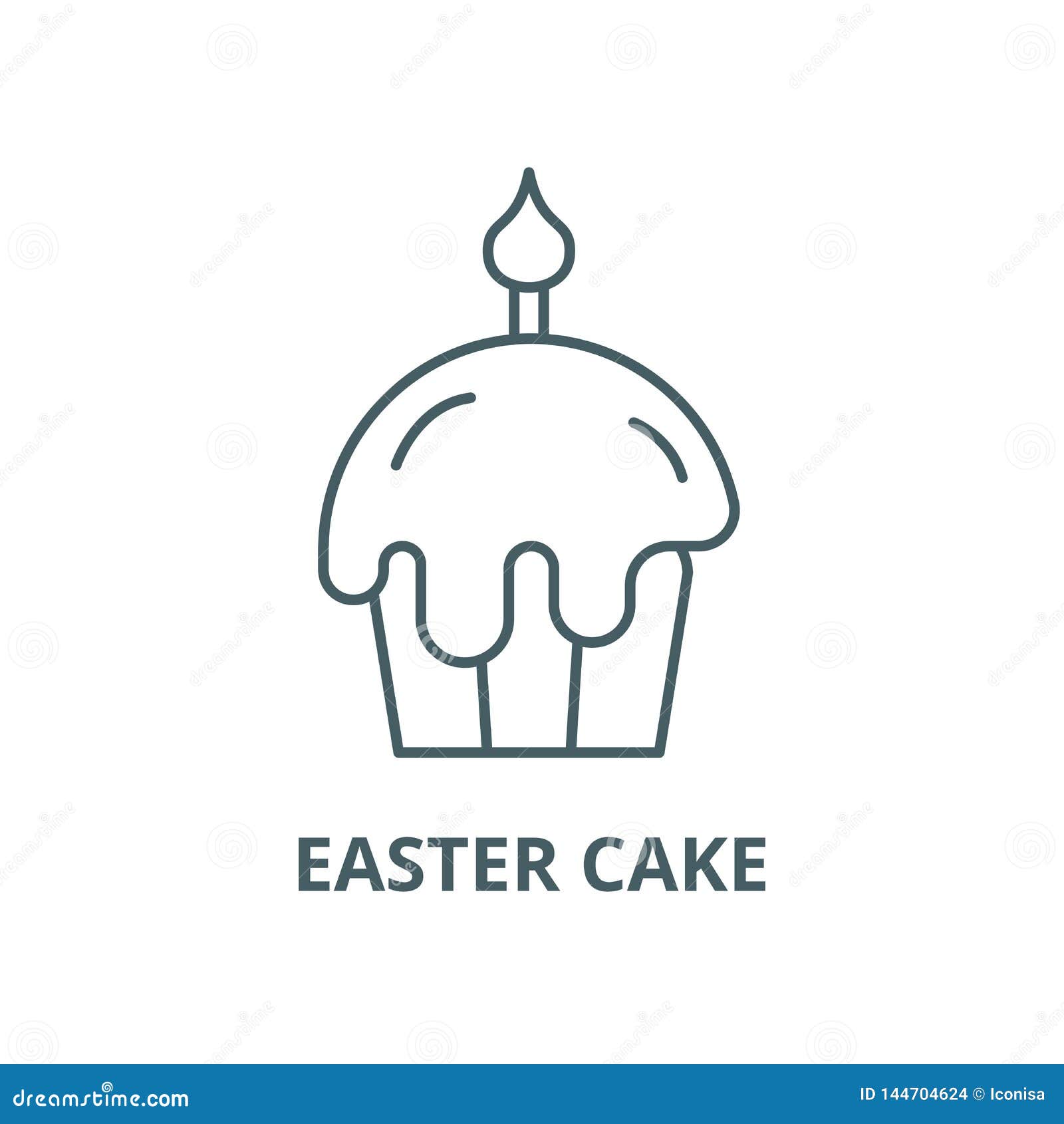 Easter Cake Line Icon, Vector. Easter Cake Outline Sign, Concept Symbol ...