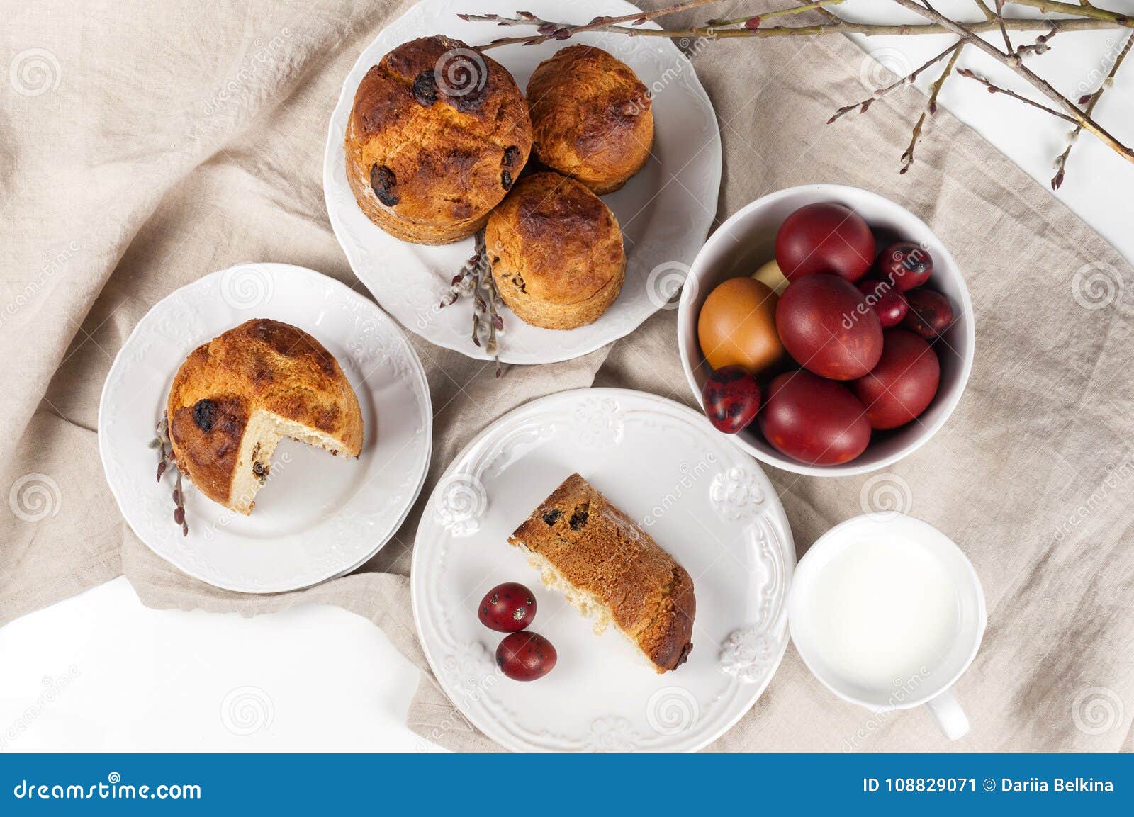 Traditional Orthodox Christian Easter Food Kulich with Raisins Stock ...