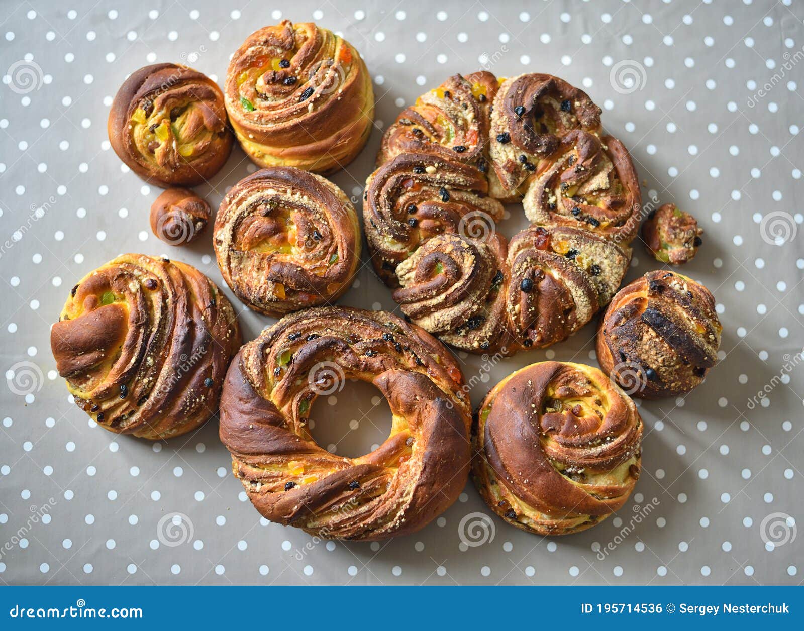 Easter Cakes on the Table. Fresh Buns Stock Photo - Image of cake ...