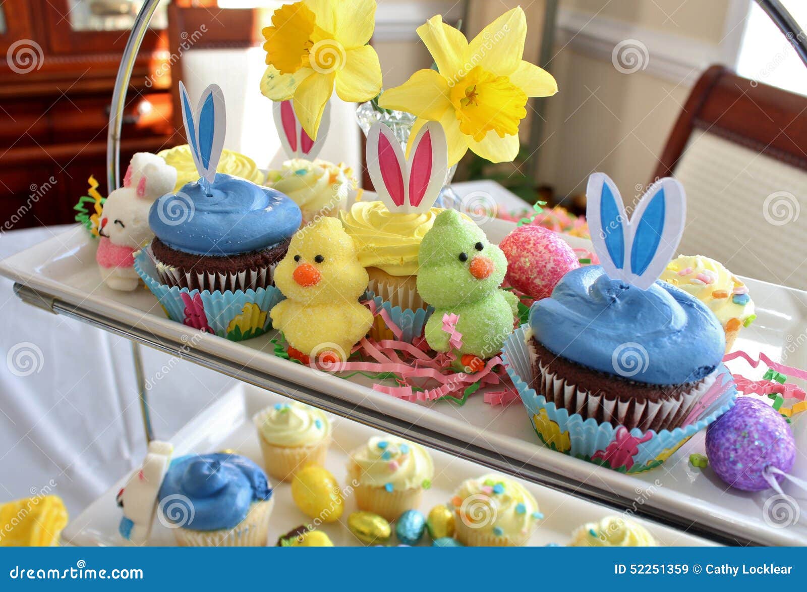 Easter Candy and cupcakes stock image. Image of candies - 52251359