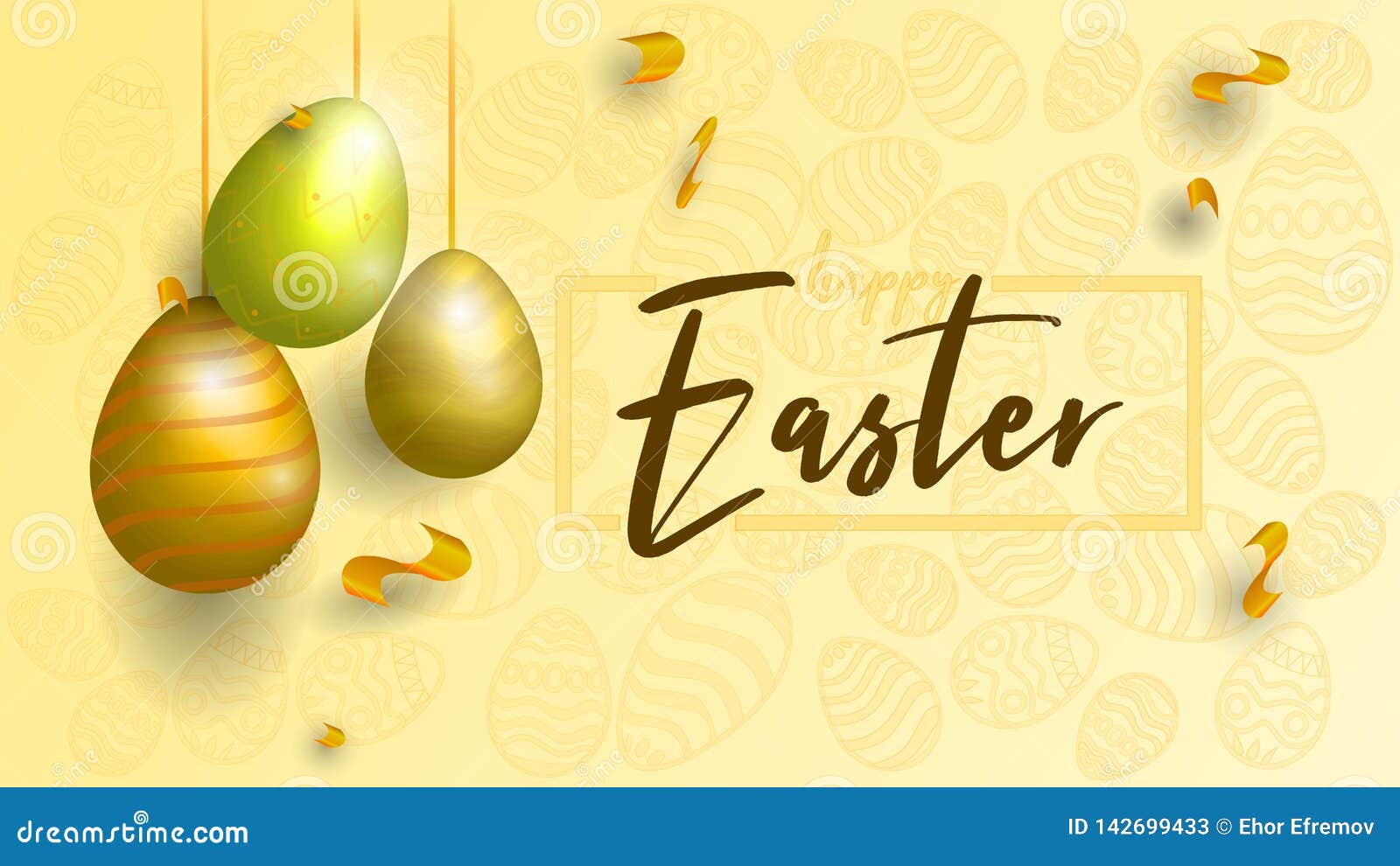 Easter Card.Easter Background.Background in Gold Shades. Stock Vector ...