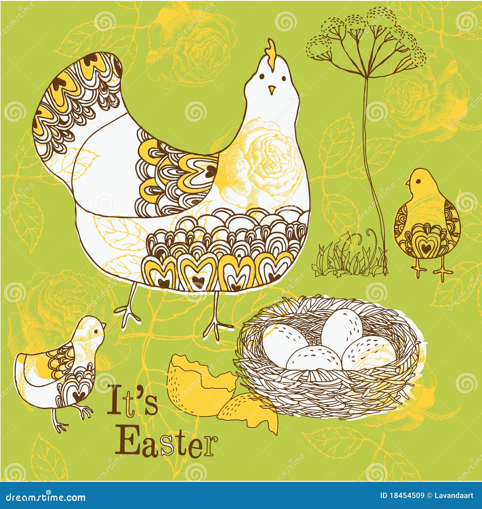 Easter card stock vector. Illustration of happy, decoration - 18454509