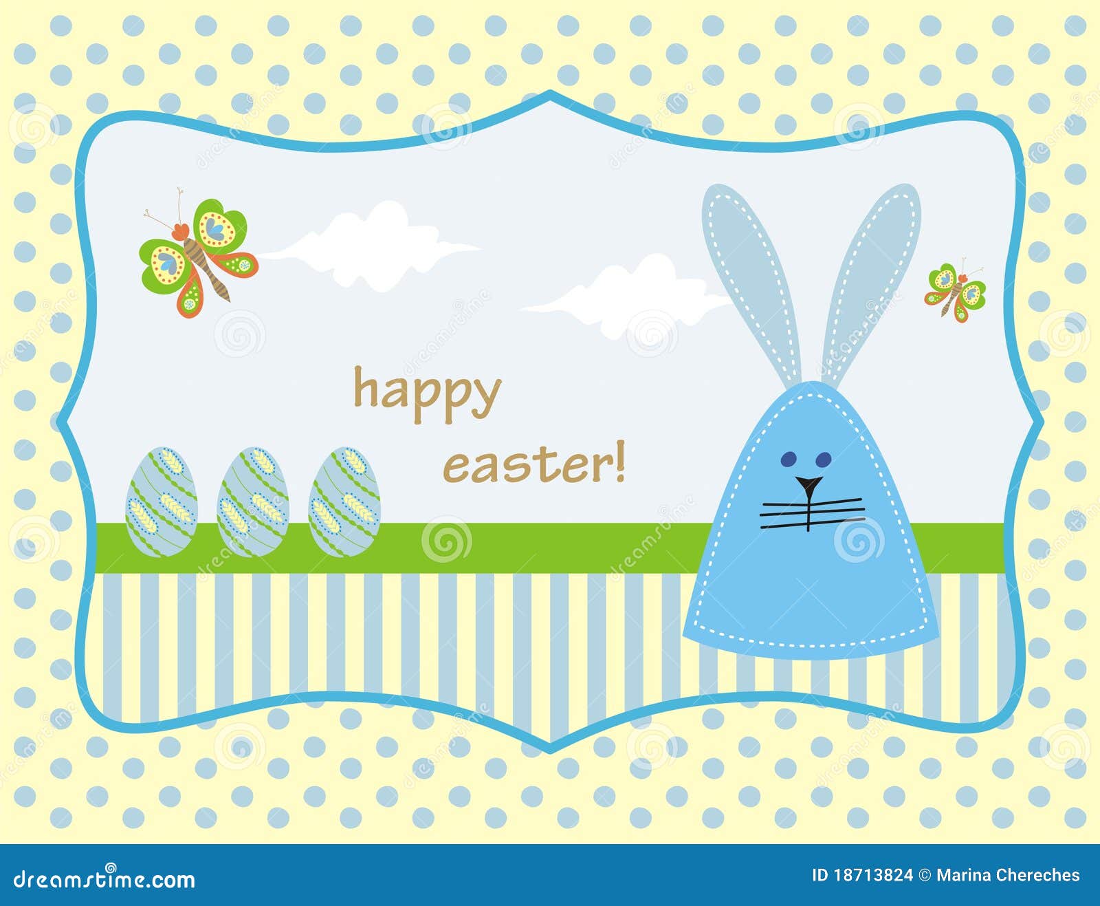 Easter card stock vector. Illustration of herb, osterhase - 18713824