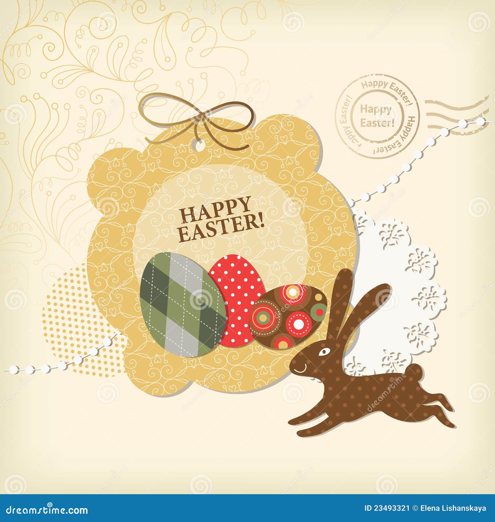 Easter card stock vector. Illustration of celebration - 23493321