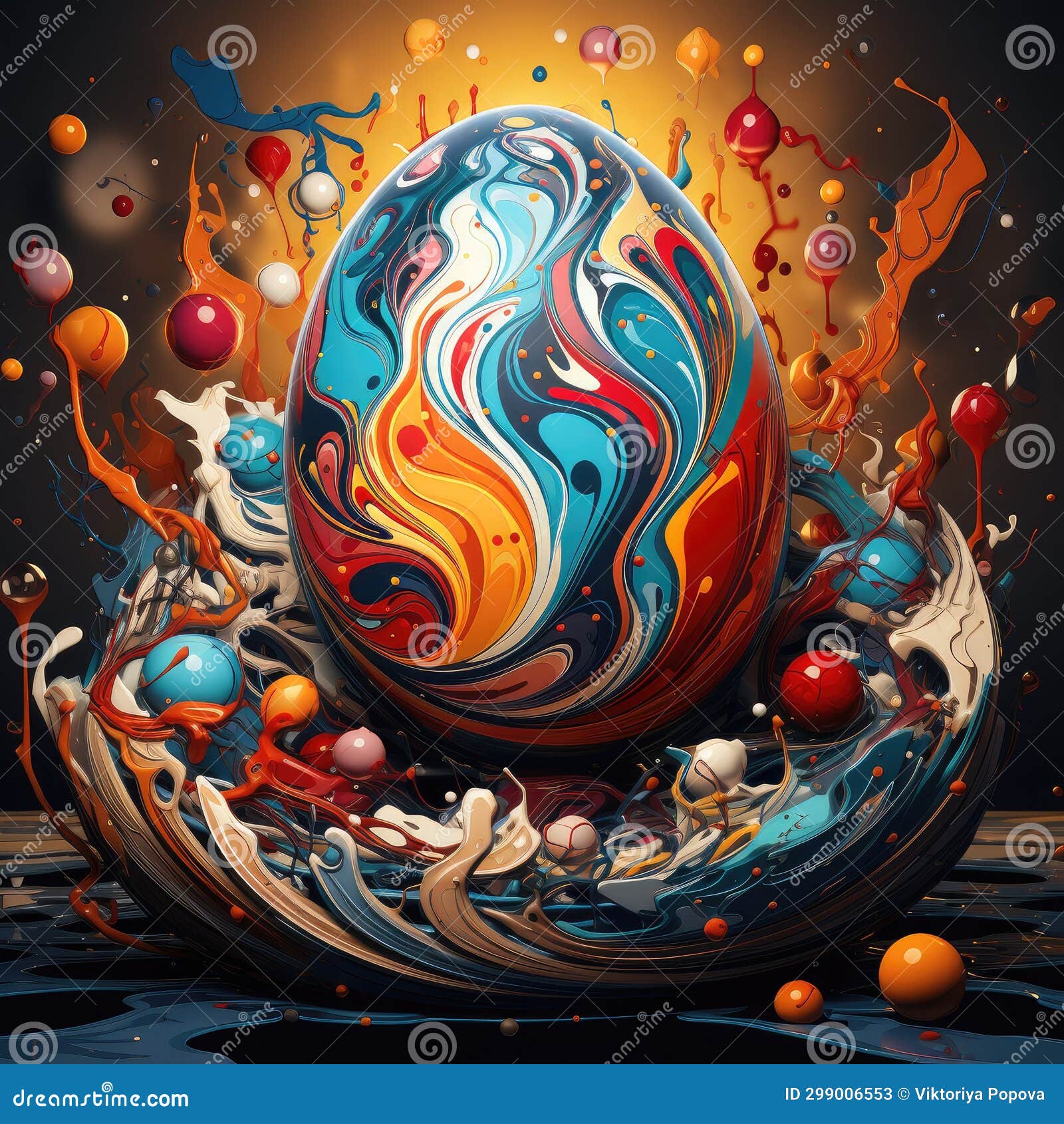 Easter Card. Abstract Easter Egg Stock Illustration - Illustration of ...