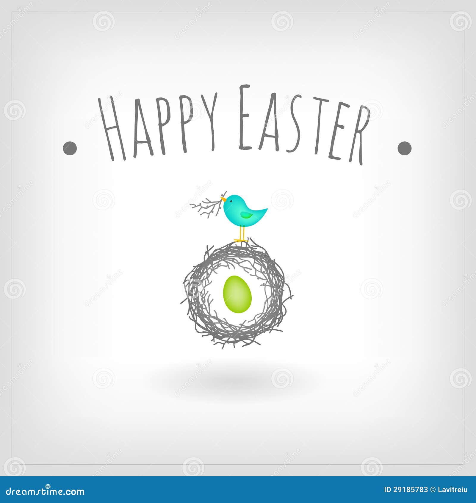 Easter card bird nest stock vector. Illustration of branches - 29185783