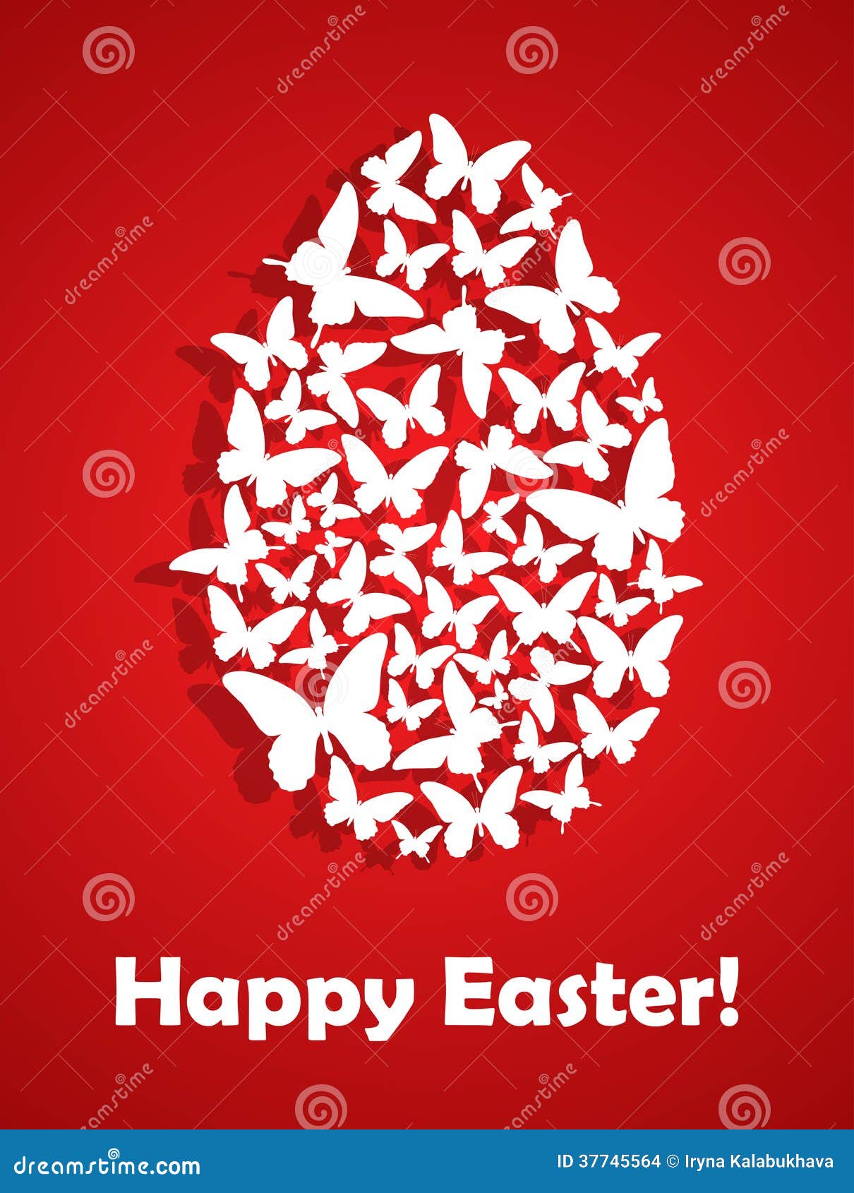 Easter Card with Butterflies Stock Vector - Illustration of flight ...