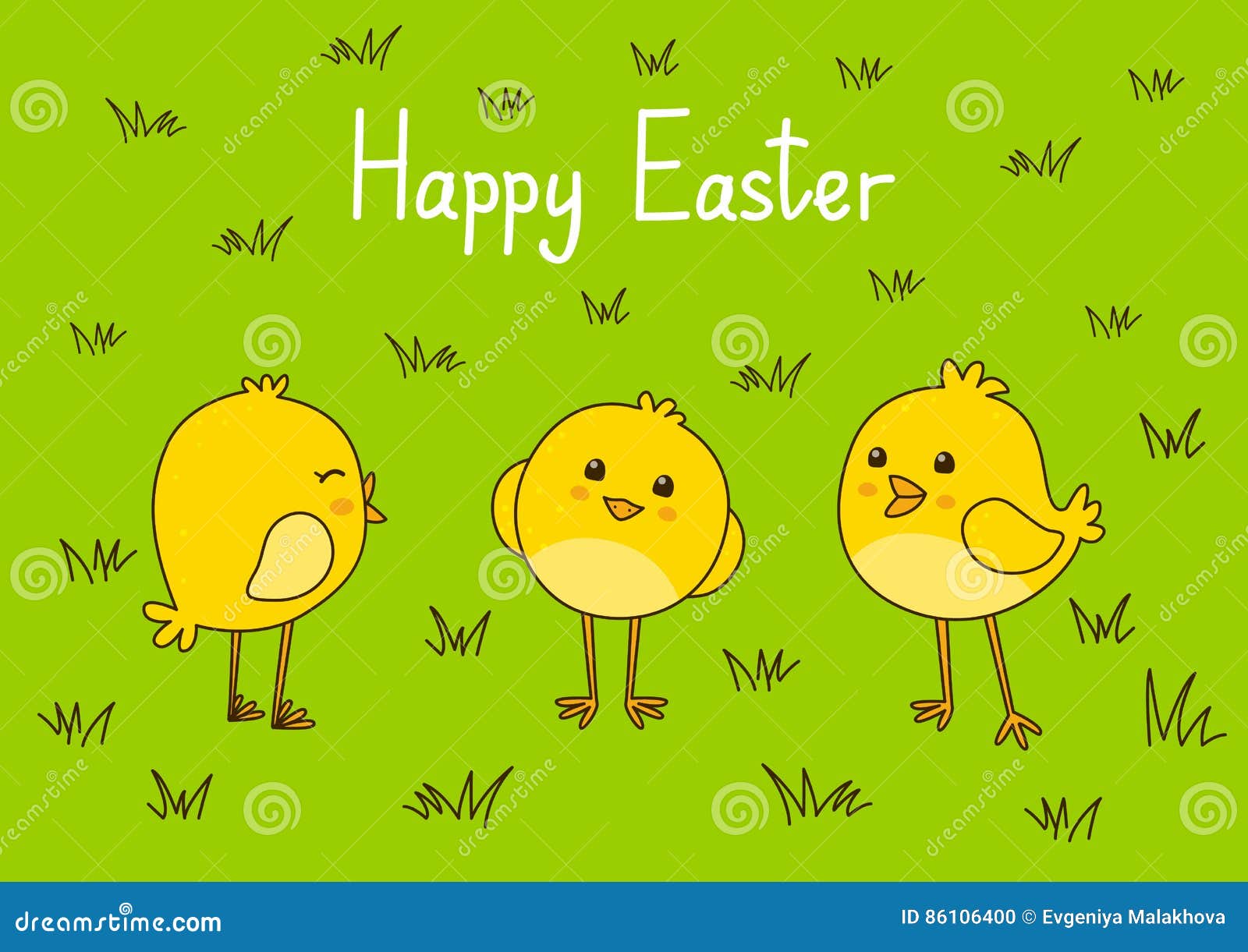 Easter card with chickens stock vector. Illustration of greeting - 86106400