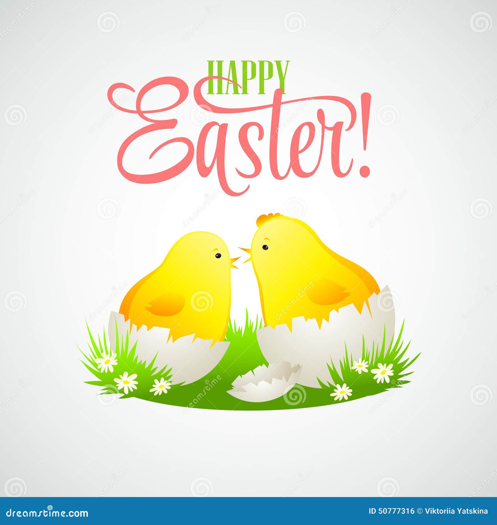 Easter Card with Chickens and Eggs. Vector Stock Vector - Illustration ...