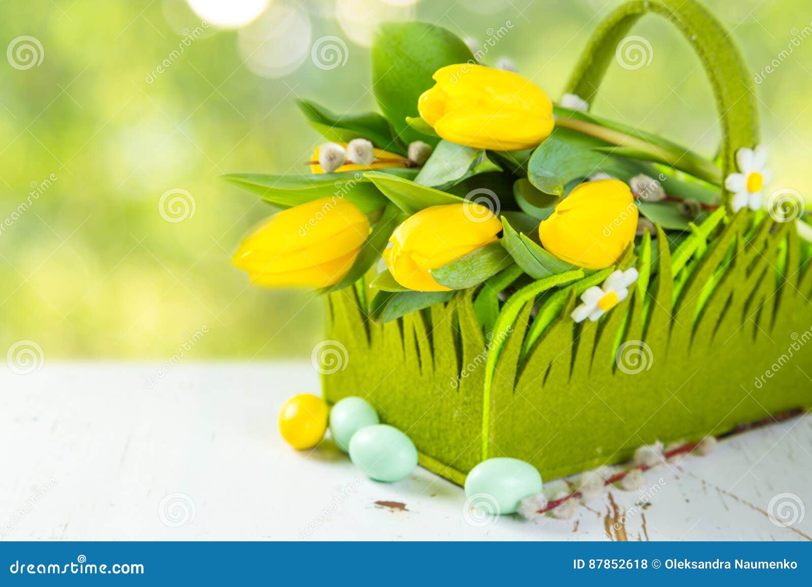 Easter Card - Decorations on Rustic Wood Background Stock Photo - Image ...