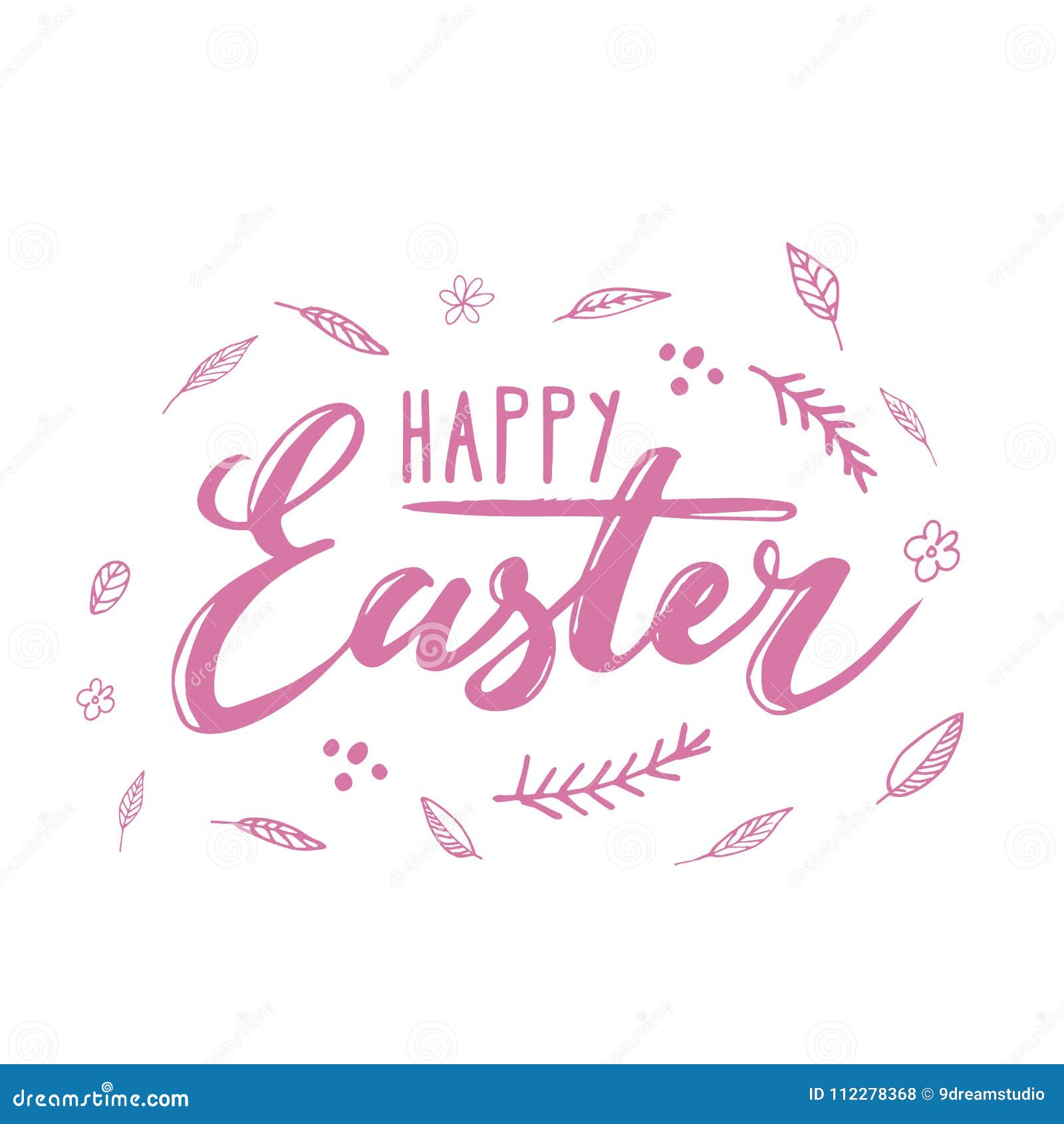 Easter Card Design with Modern Calligraphy, Hand Drawn Lettering ...