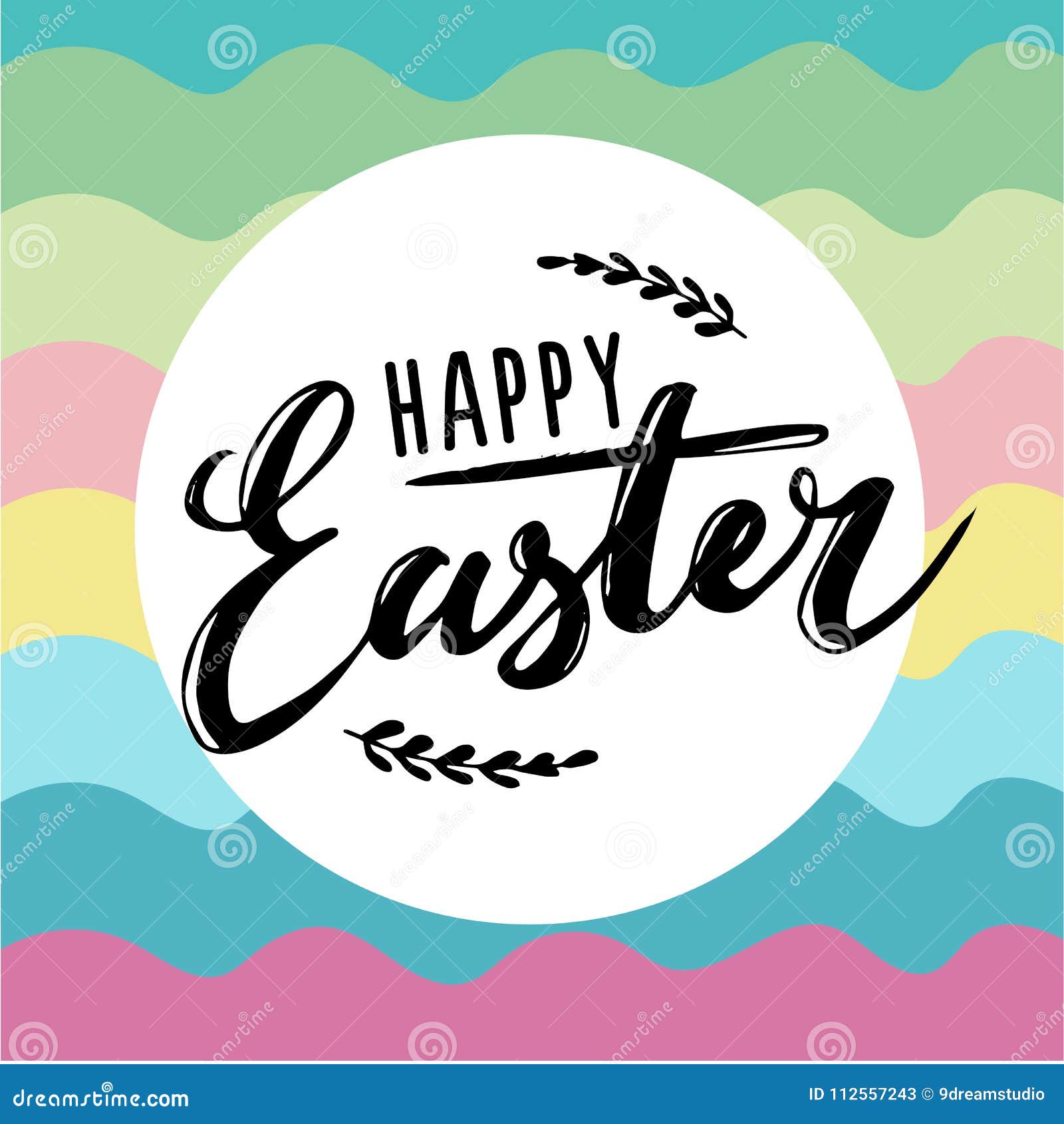 Easter Card Design with Modern Calligraphy, Hand Drawn Lettering ...