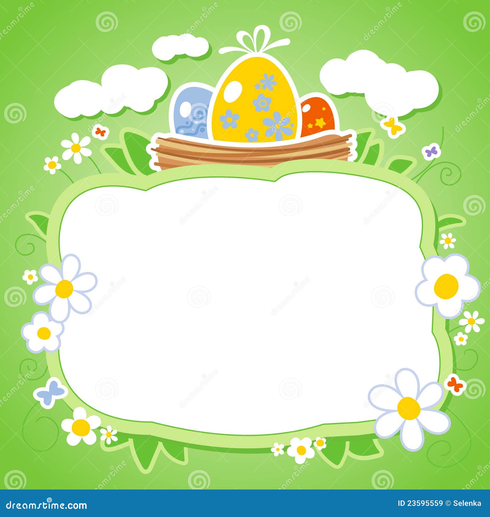 Easter Card with Frame for Photo. Stock Vector - Illustration of eggs ...