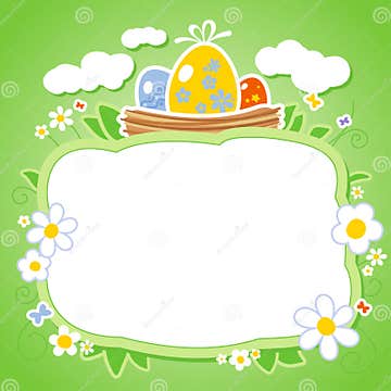 Easter Card with Frame for Photo. Stock Vector - Illustration of eggs ...
