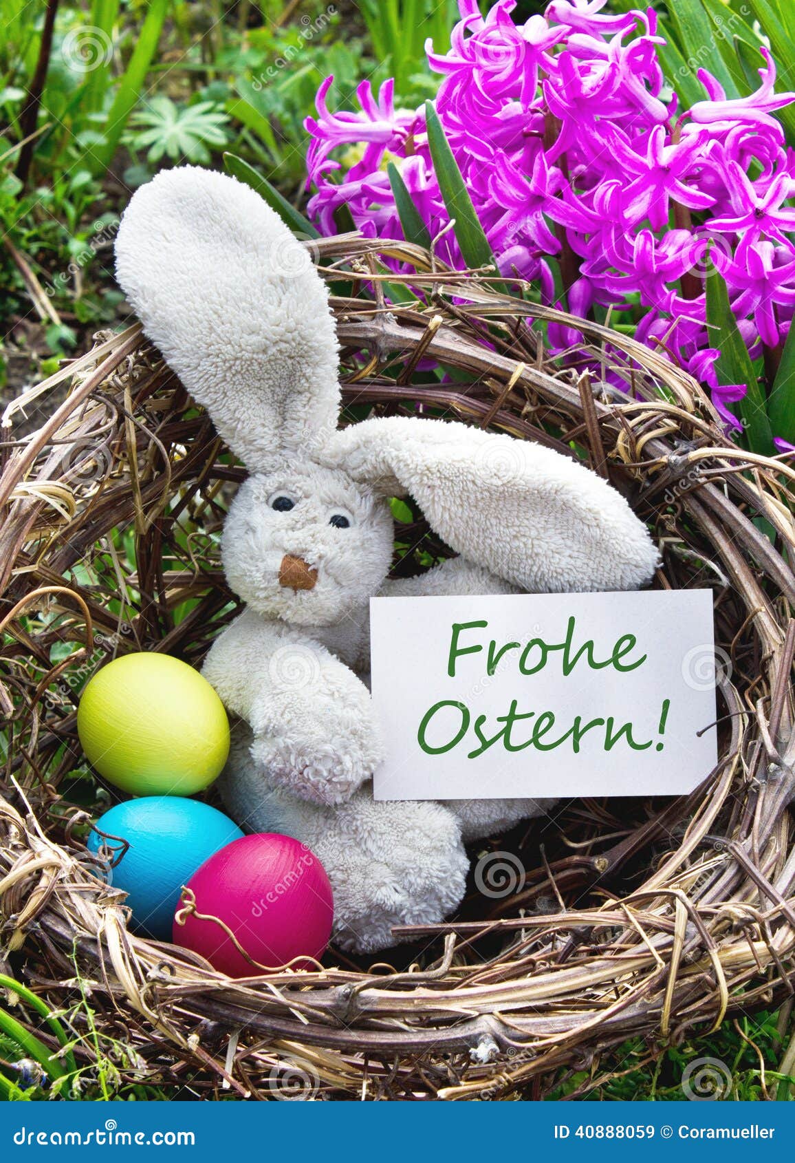 Easter card stock image. Image of german, pink, card - 40888059