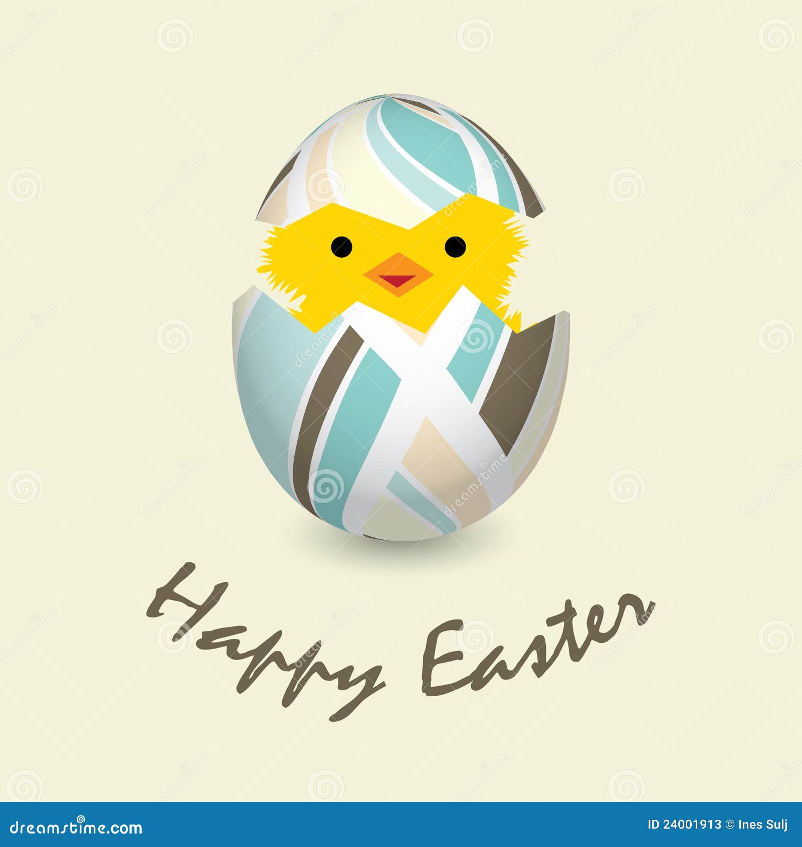 Easter Card with a Hatching Chick Stock Vector - Illustration of ...