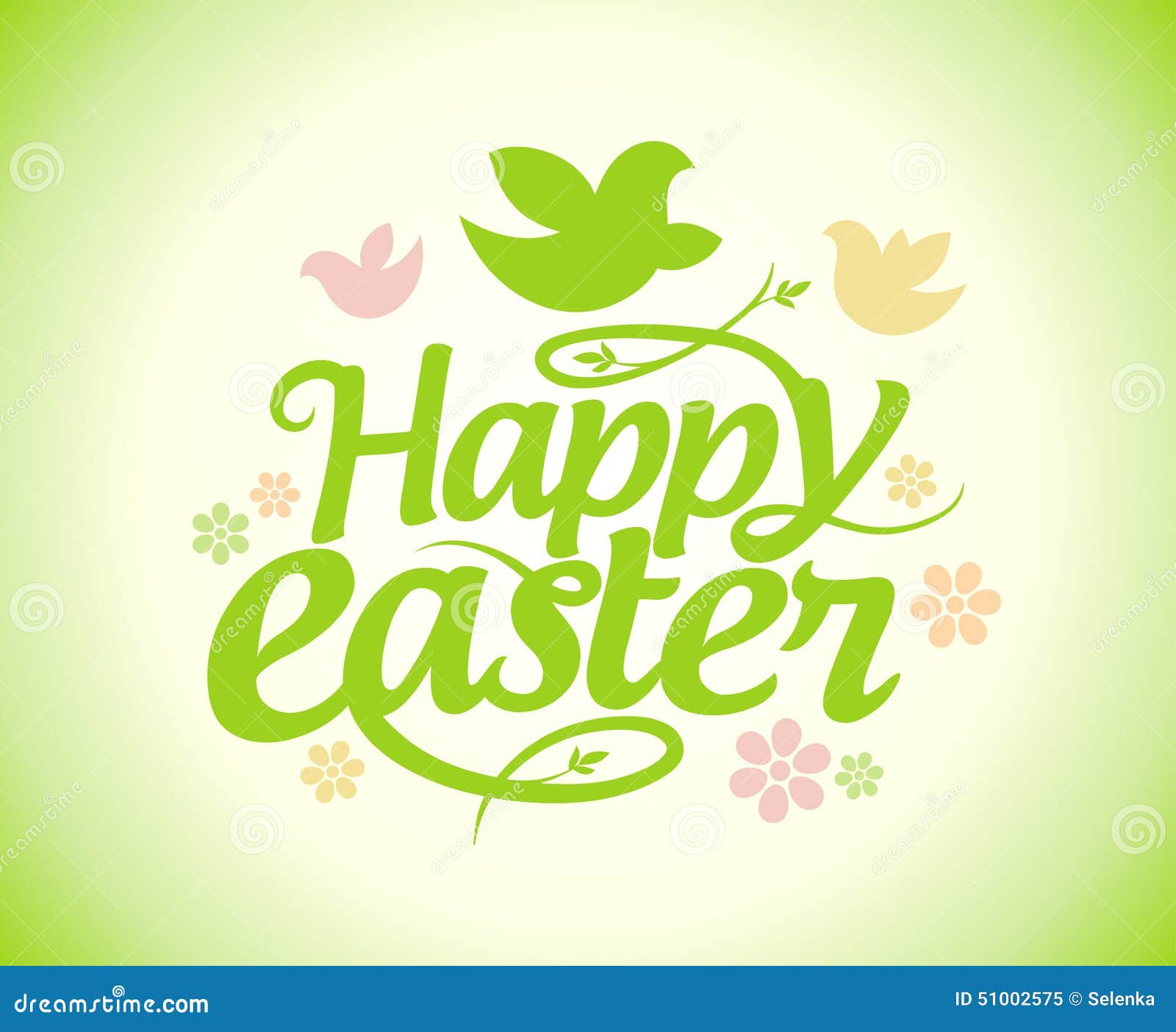 Easter card. stock vector. Illustration of green, design - 51002575