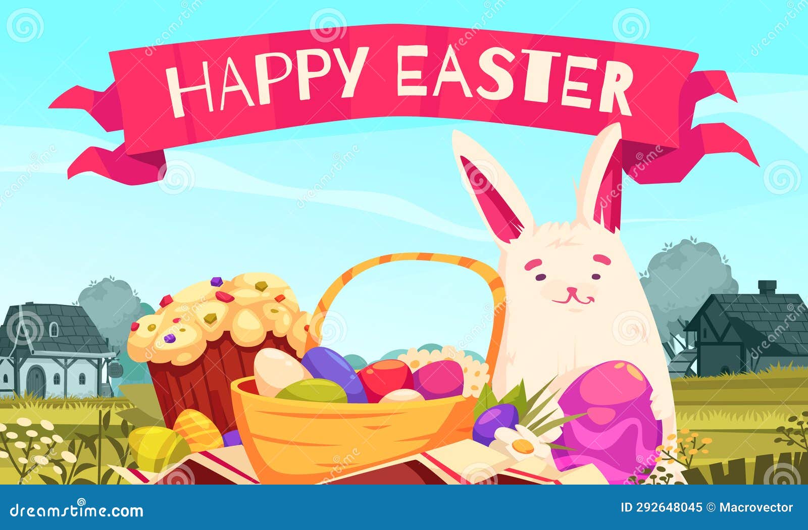 Easter Cartoon Concept stock vector. Illustration of spring - 292648045