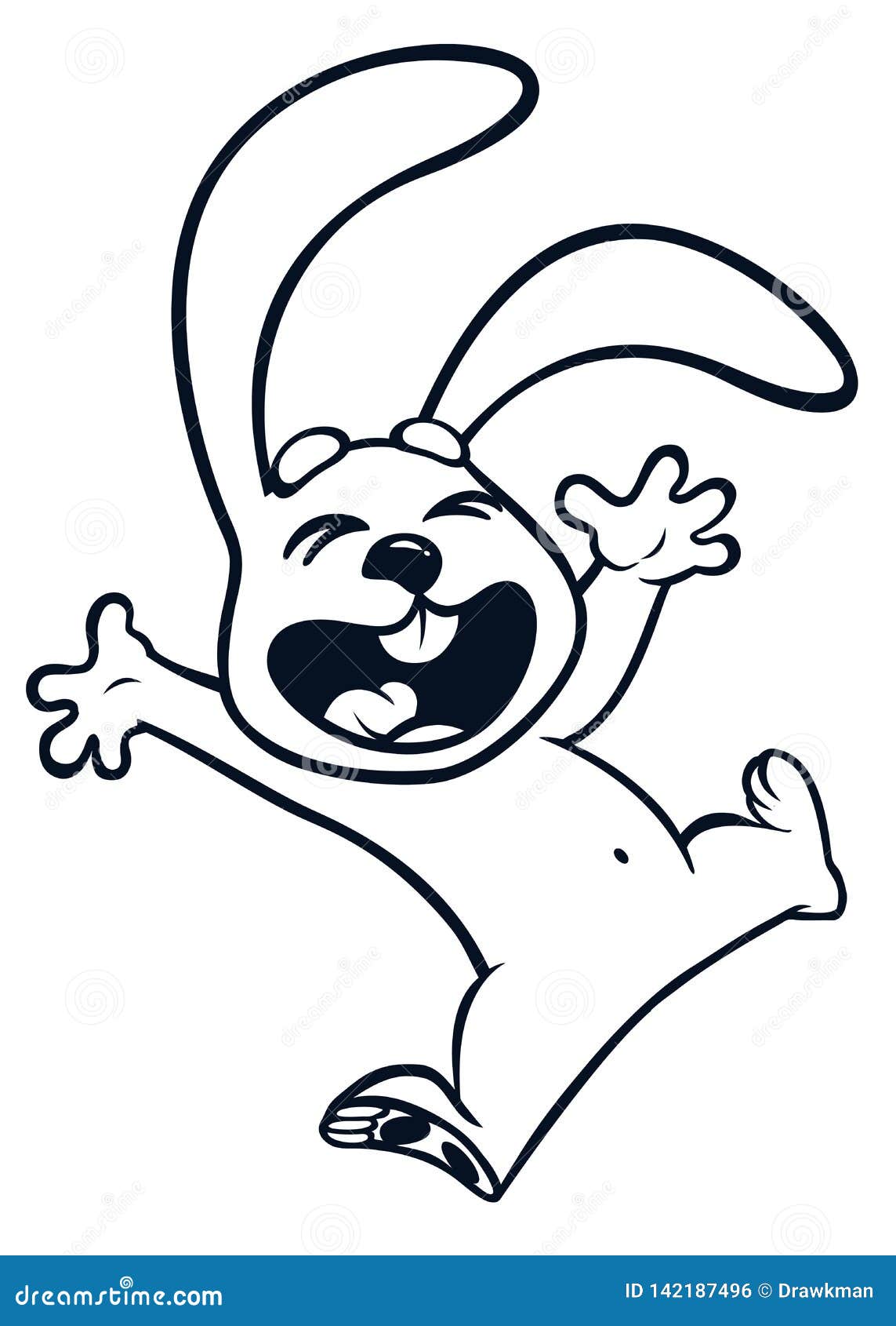 Easter Cartoon Happy Bunny Rabbit Excited Stock Vector - Illustration ...