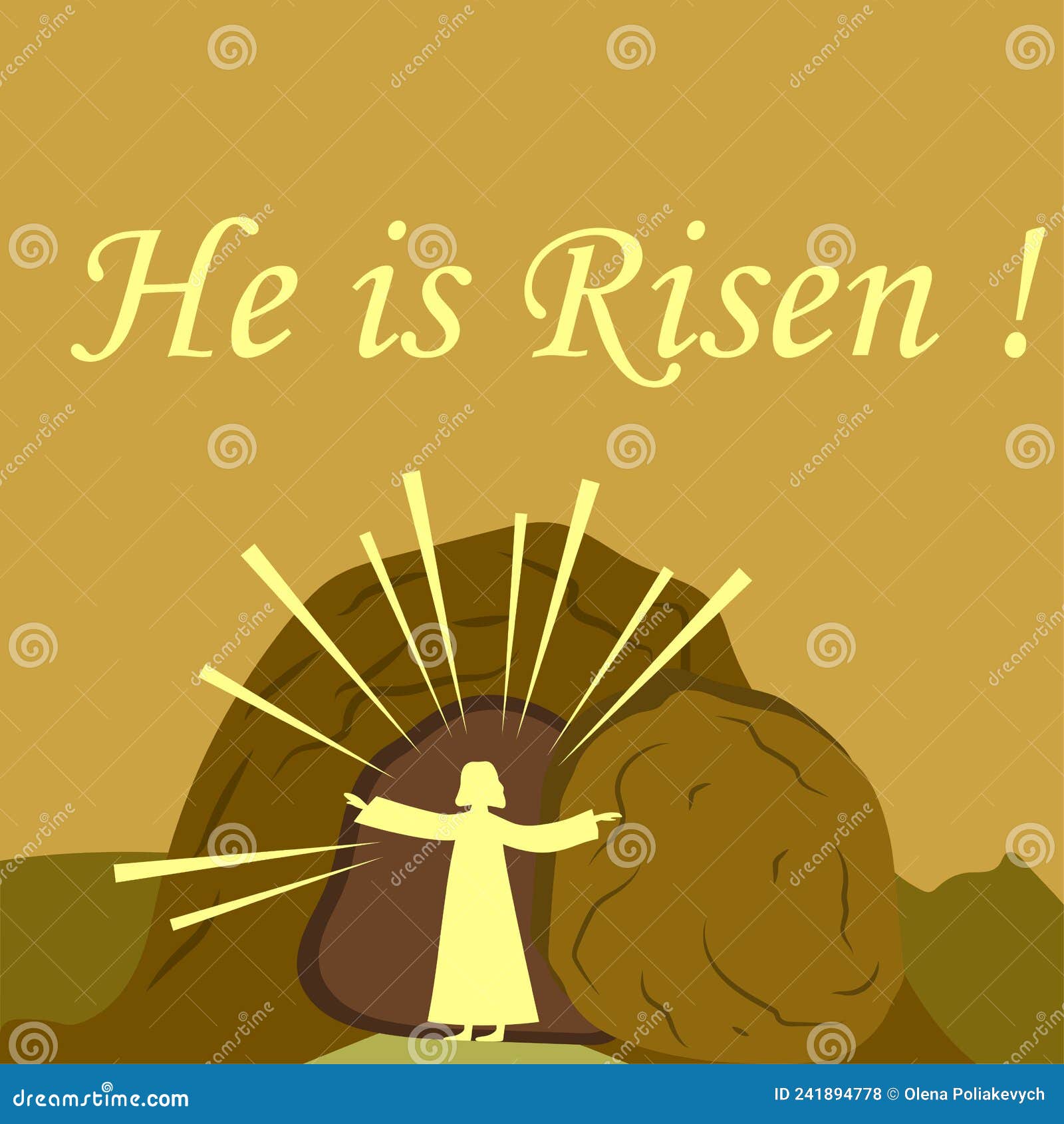 Easter Cave Poster Sketch. Easter Background. Empty Cave and Christ ...