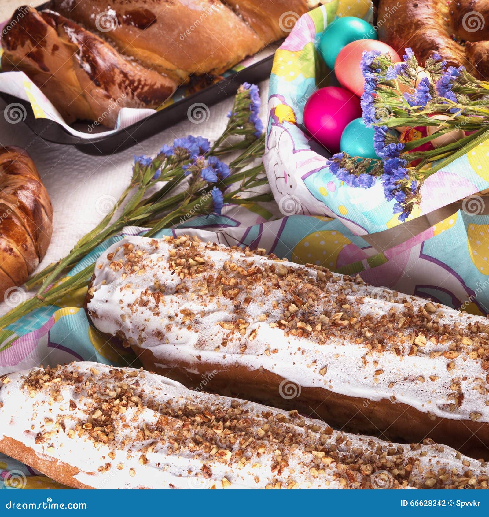 Easter celebration table stock photo. Image of organic - 66628342