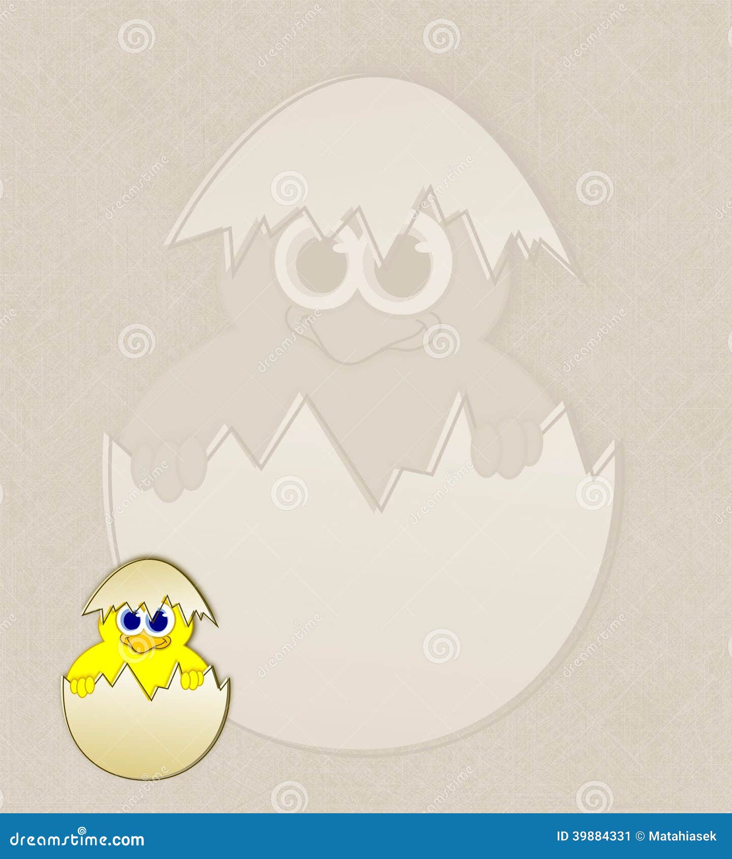 Easter Chick in Eggshell - Watermark Stock Illustration - Illustration ...