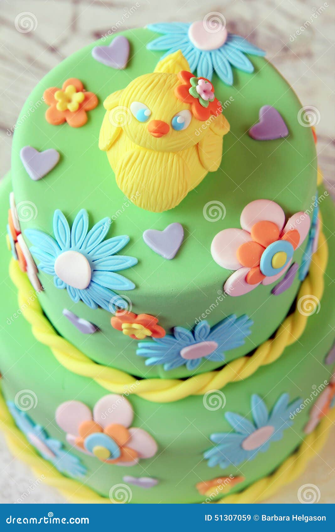 Easter chick fondant cake stock image. Image of celebration - 51307059
