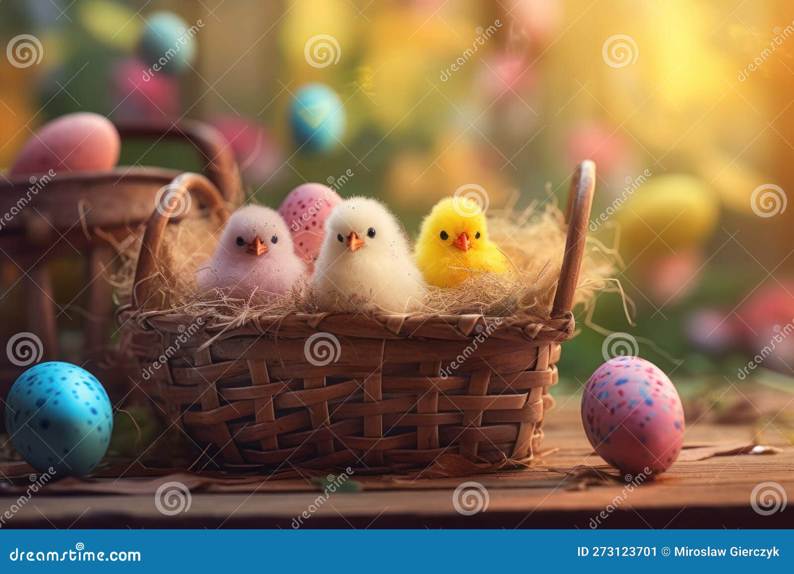 Easter chicken and eggs stock illustration. Illustration of nest ...