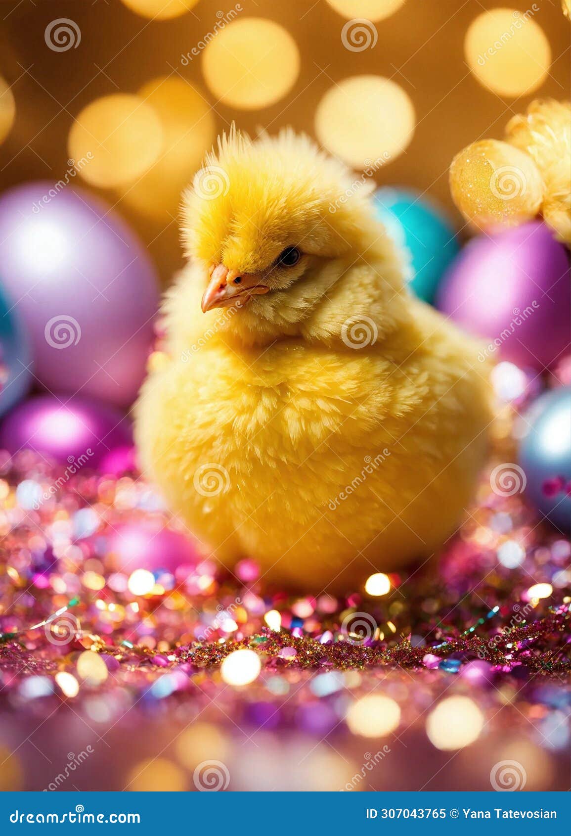 Easter Chickens and Eggs. Selective Focus Stock Image - Image of spring ...
