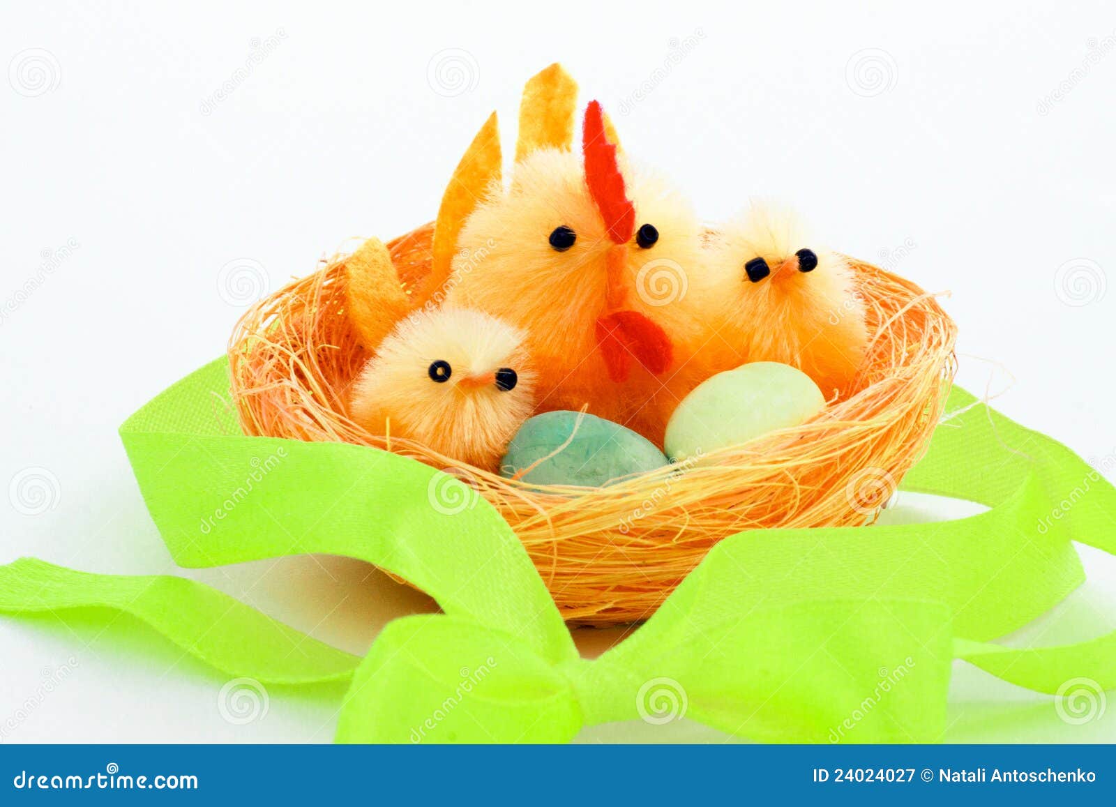 Easter Chickens and Hen in a Nest Stock Image - Image of chick, baby ...
