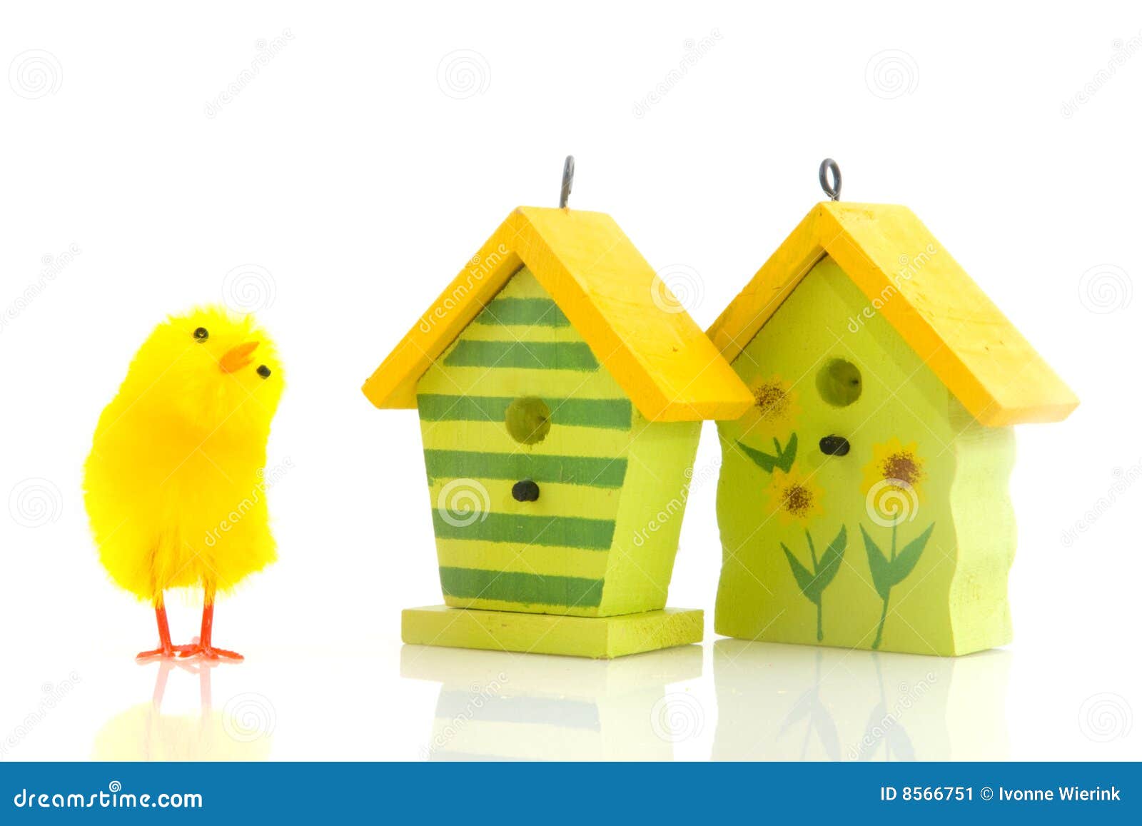 Easter Chicks with Bird Houses Stock Image - Image of little, holidays ...
