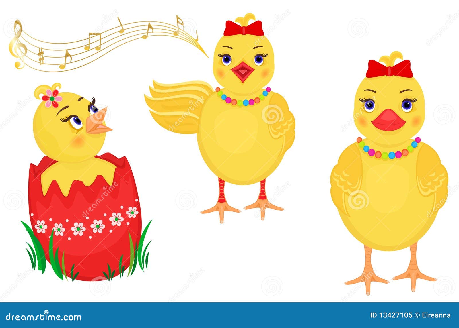 Easter Chicks Design Elements Stock Vector - Illustration of chicken ...