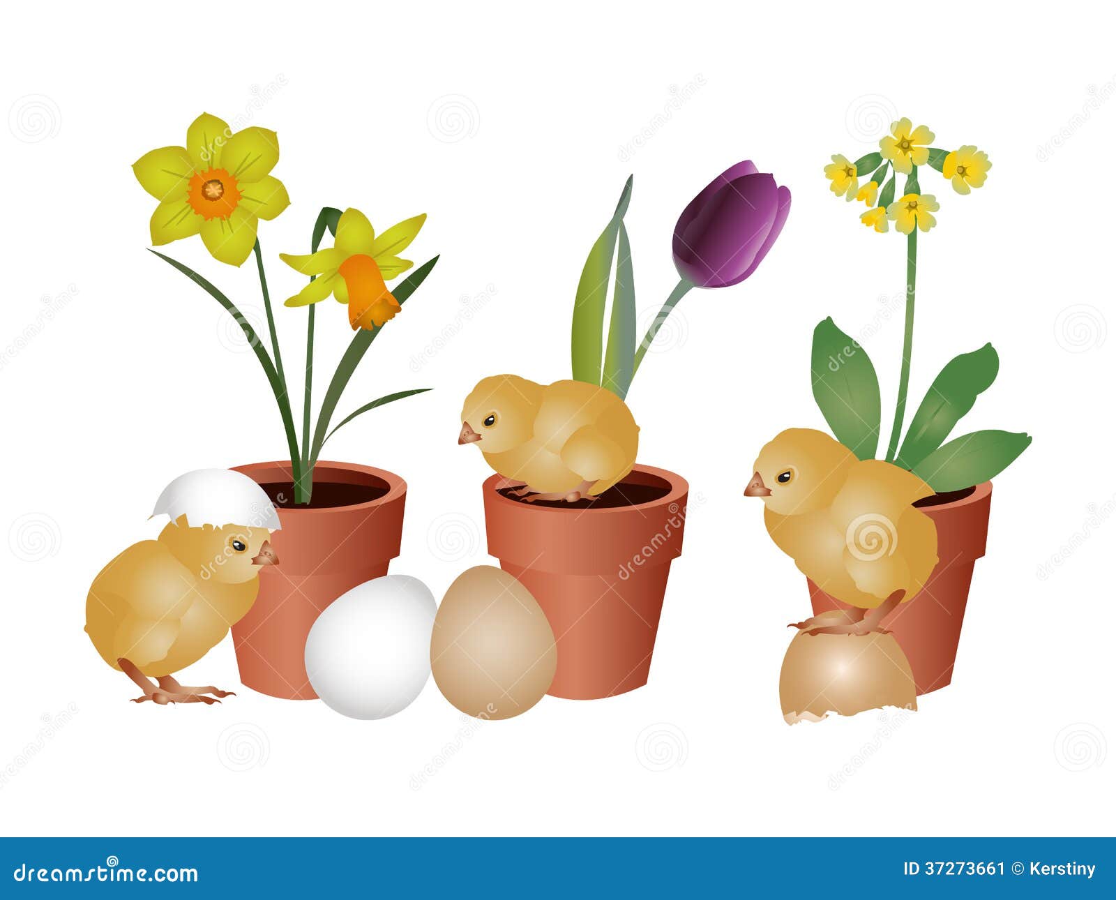 Easter chicks stock illustration. Illustration of bird - 37273661