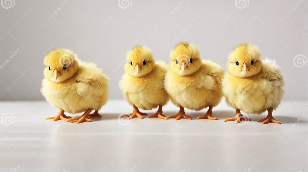 Easter Chicks in a Row stock image. Image of waterfowl - 296778137