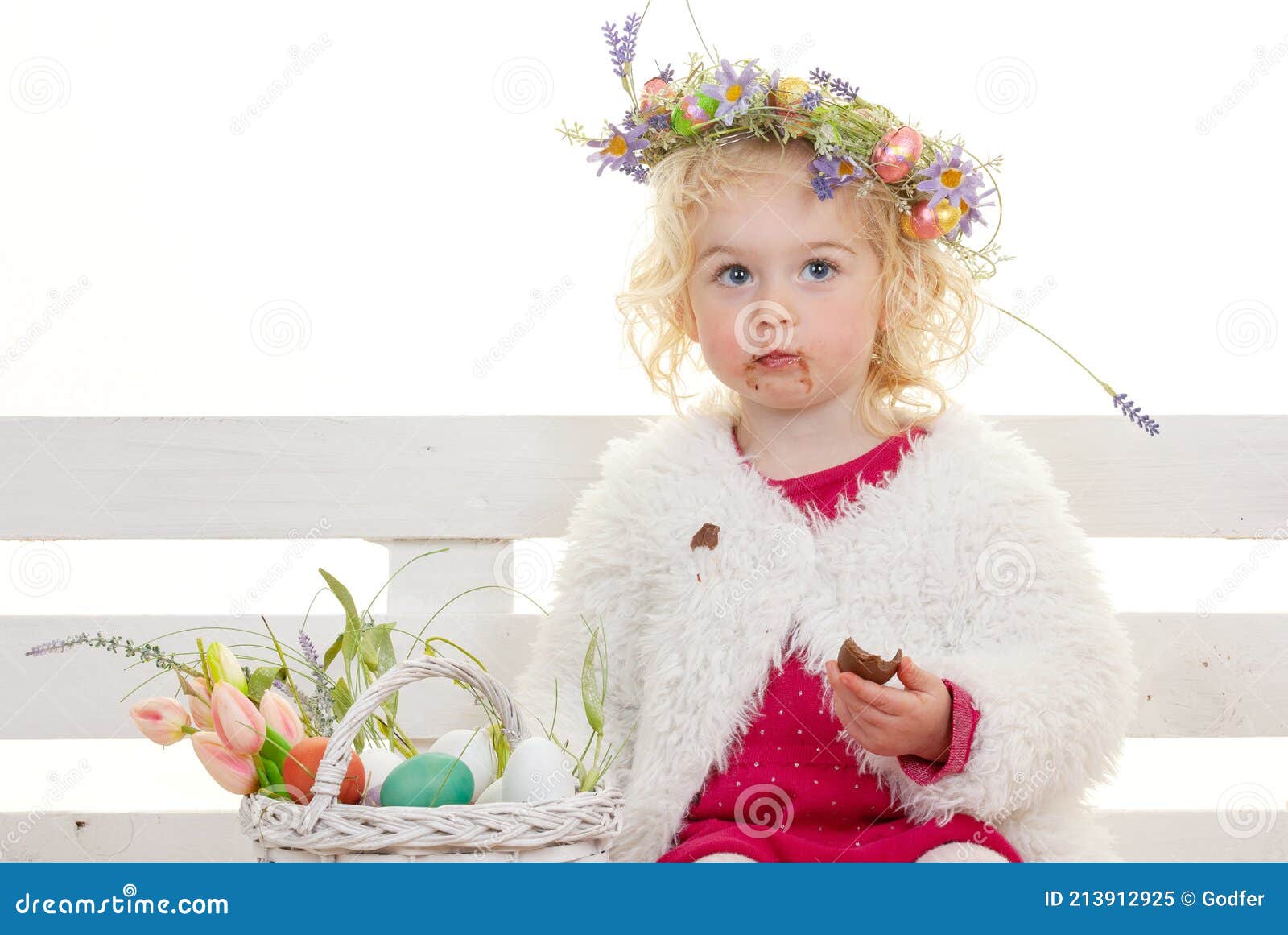 Easter Child Eating Chocolate Eggs Stock Image - Image of happy, people ...