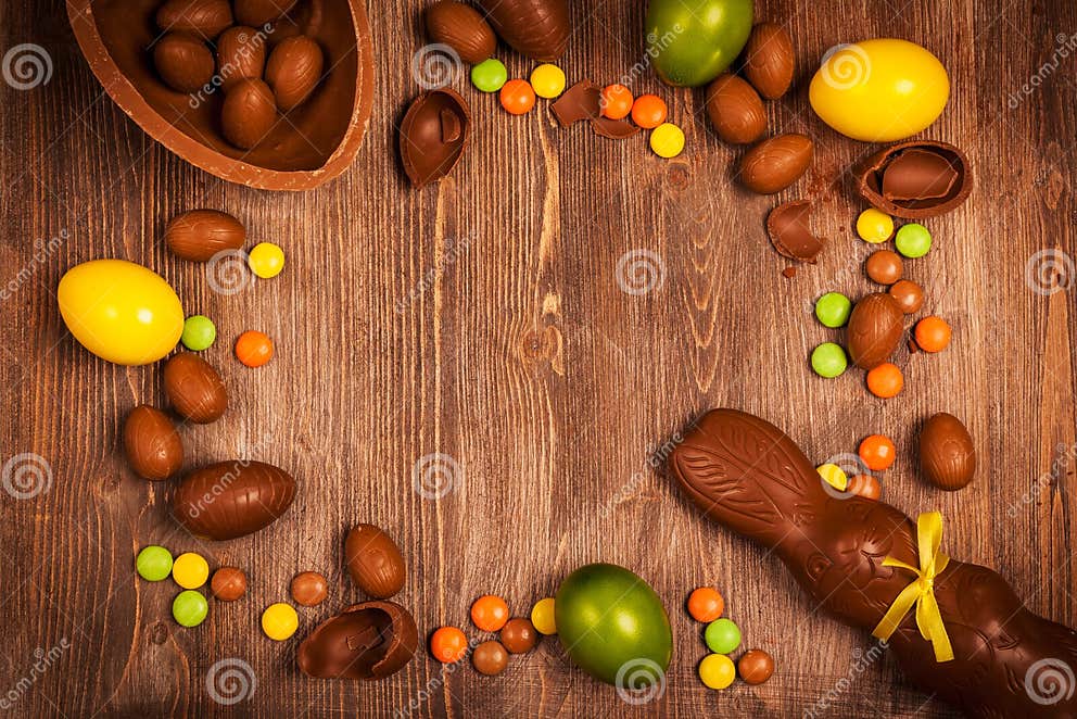 Easter Chocolate Background Stock Photo - Image of dessert, celebrate ...