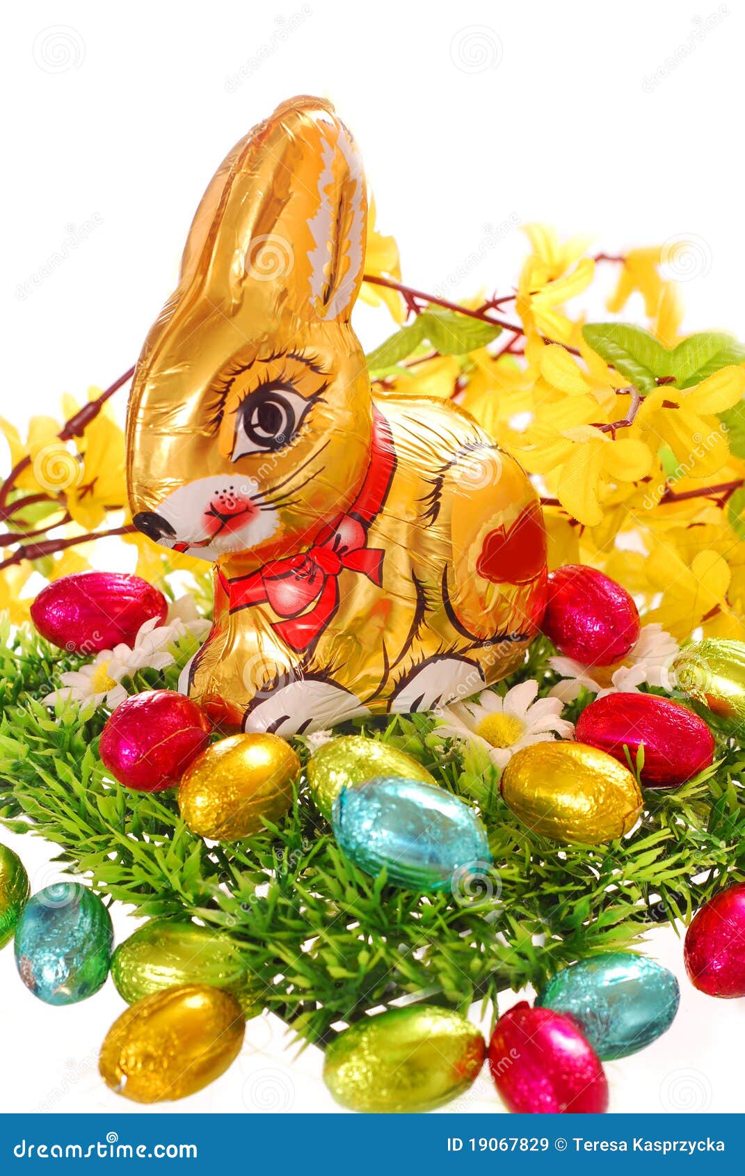 Easter Chocolate Bunny and Eggs Stock Image - Image of delicious ...