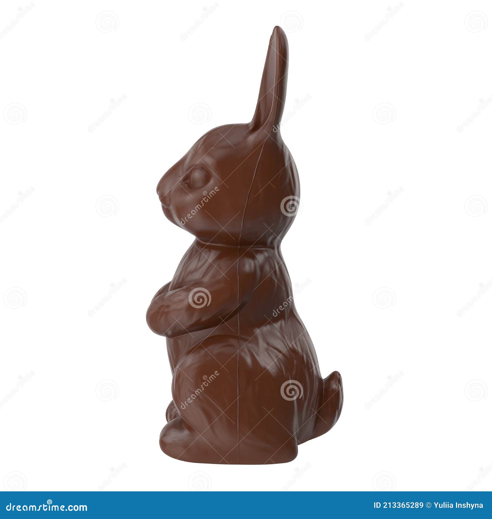 Easter Chocolate Bunny, Side View on White Background Stock ...