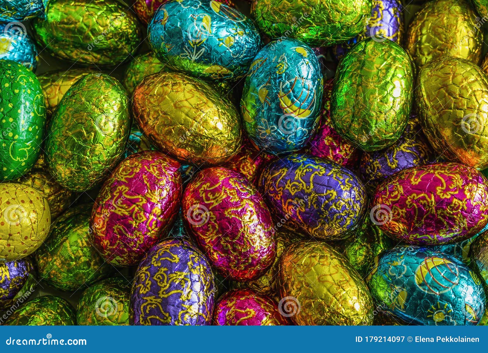 Easter Chokolate Eggs, Different Color. Chokolate Candy Stock Image ...