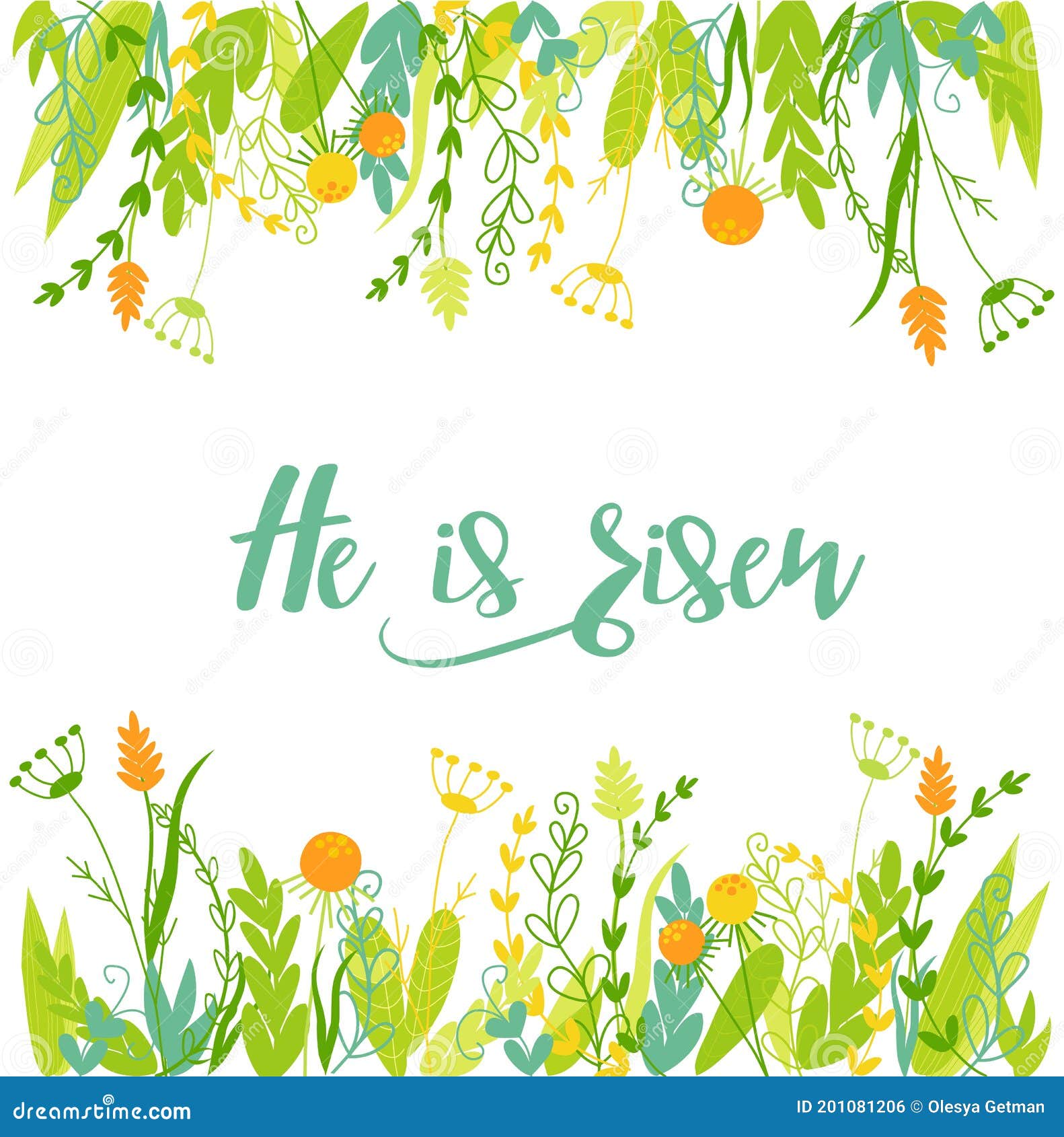 Easter Christian Card with Flowers and Text. Stock Vector ...