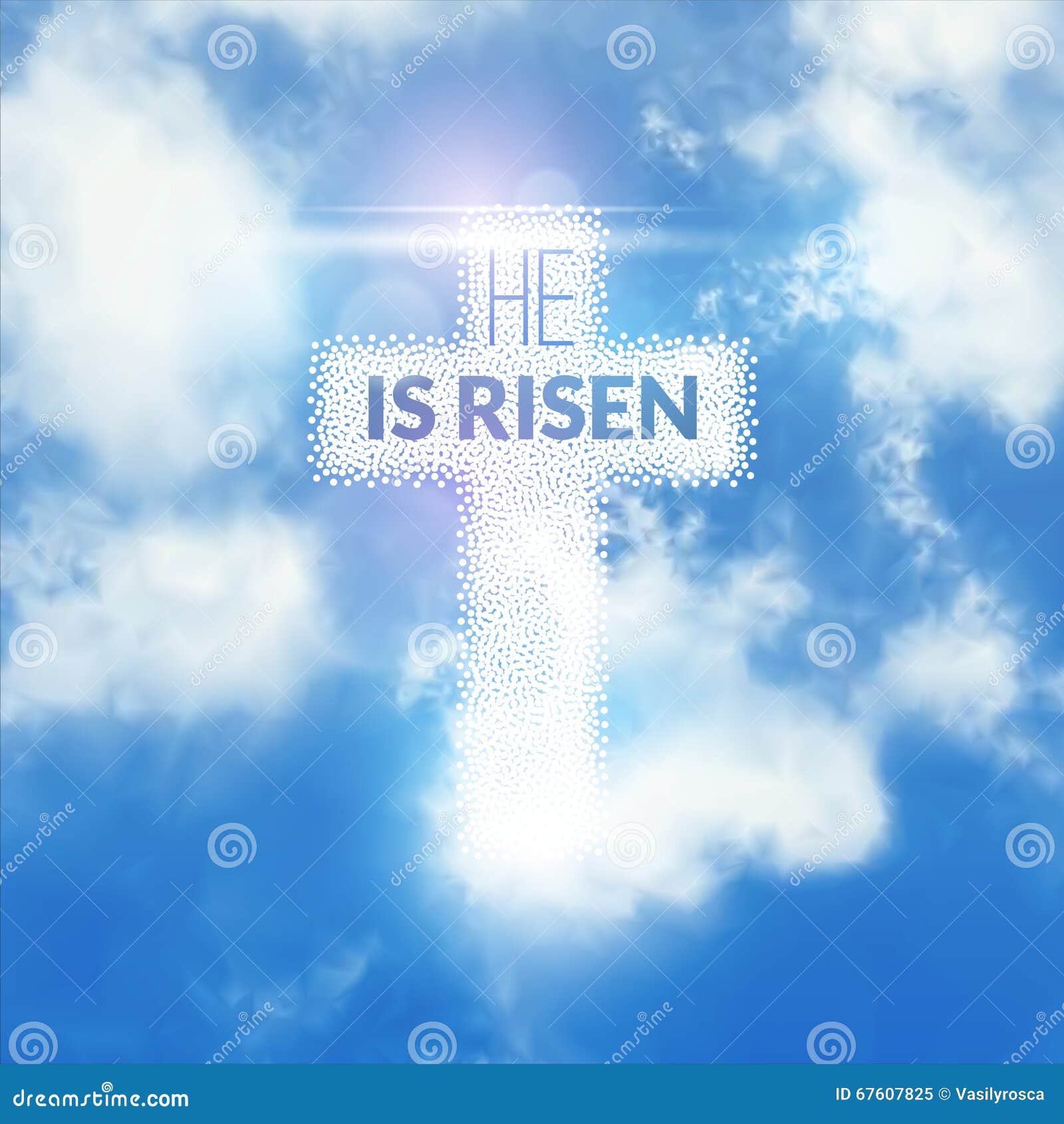 Easter Christian Celebration He Is Risen Vector Background Stock Vector ...