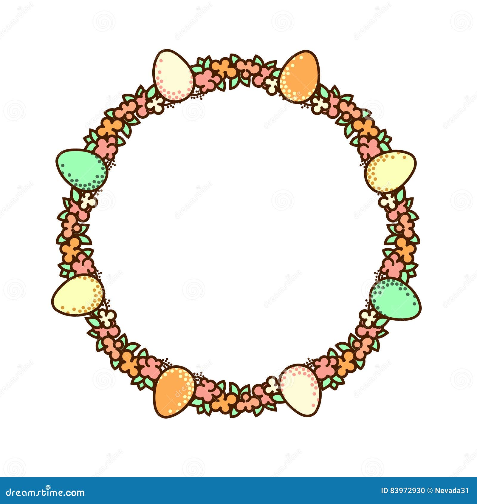 Easter circle frame stock illustration. Illustration of doodle - 83972930