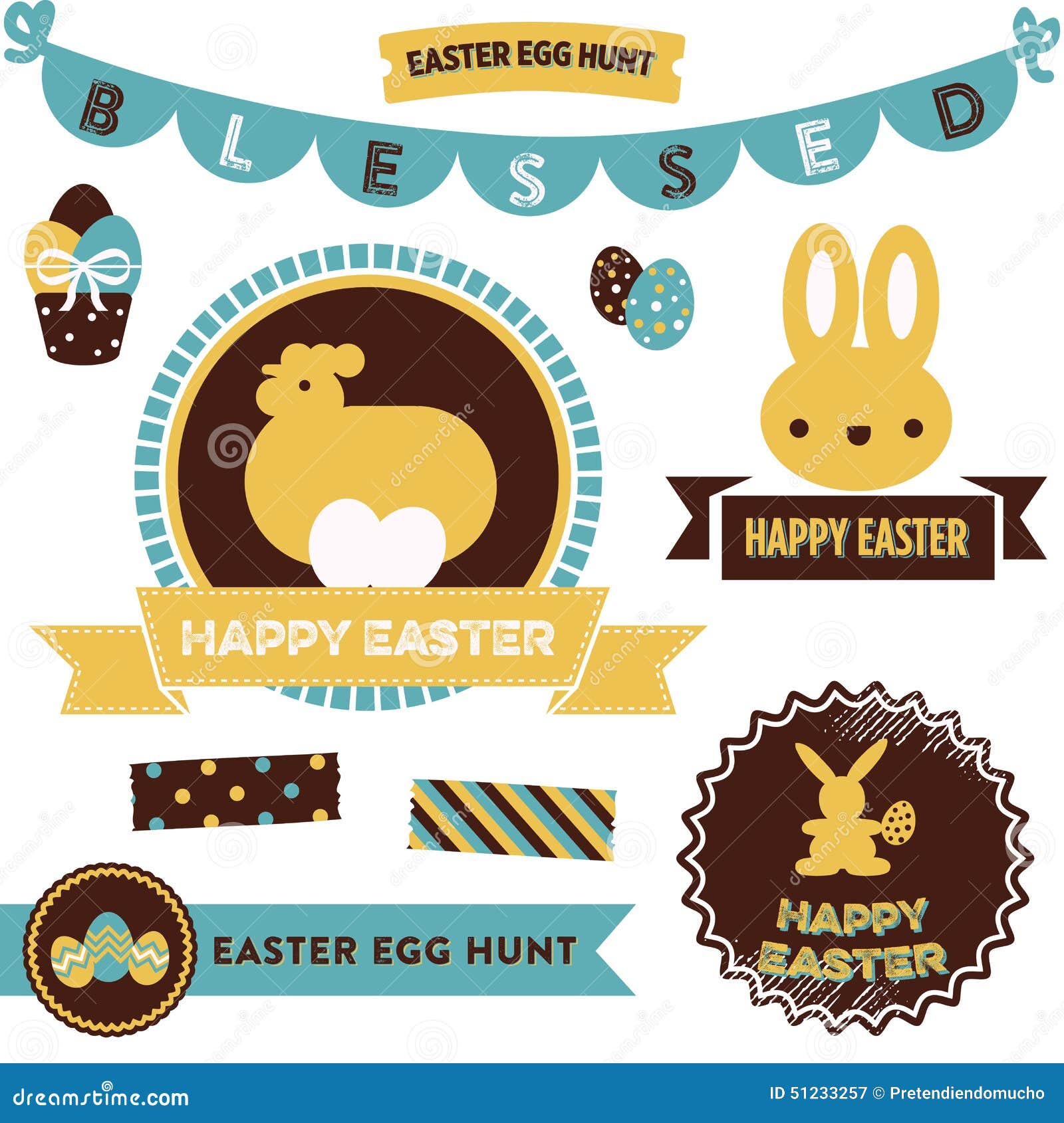 Easter Clipart stock vector. Illustration of food, emblems - 51233257