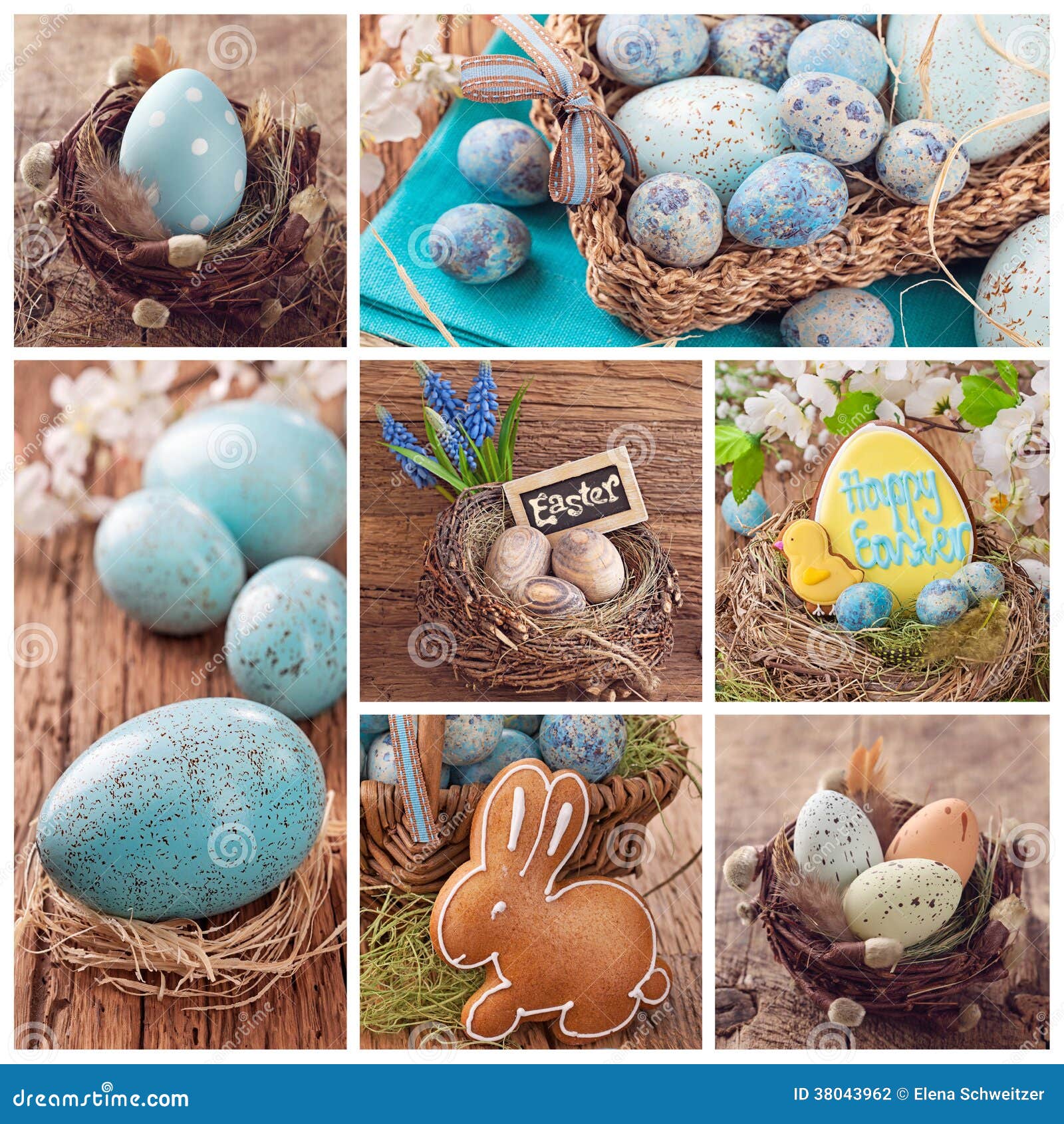 Easter collage stock photo. Image of nest, hare, holiday - 38043962