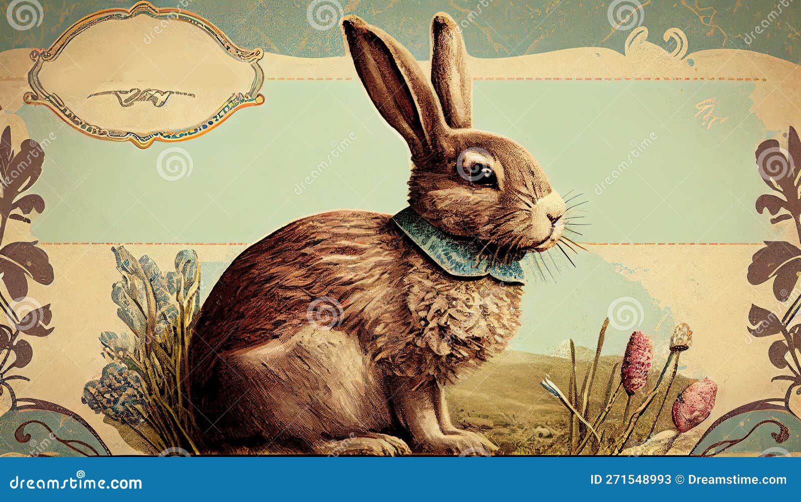 Easter Collage with Vintage Images, Ai Based Stock Illustration ...