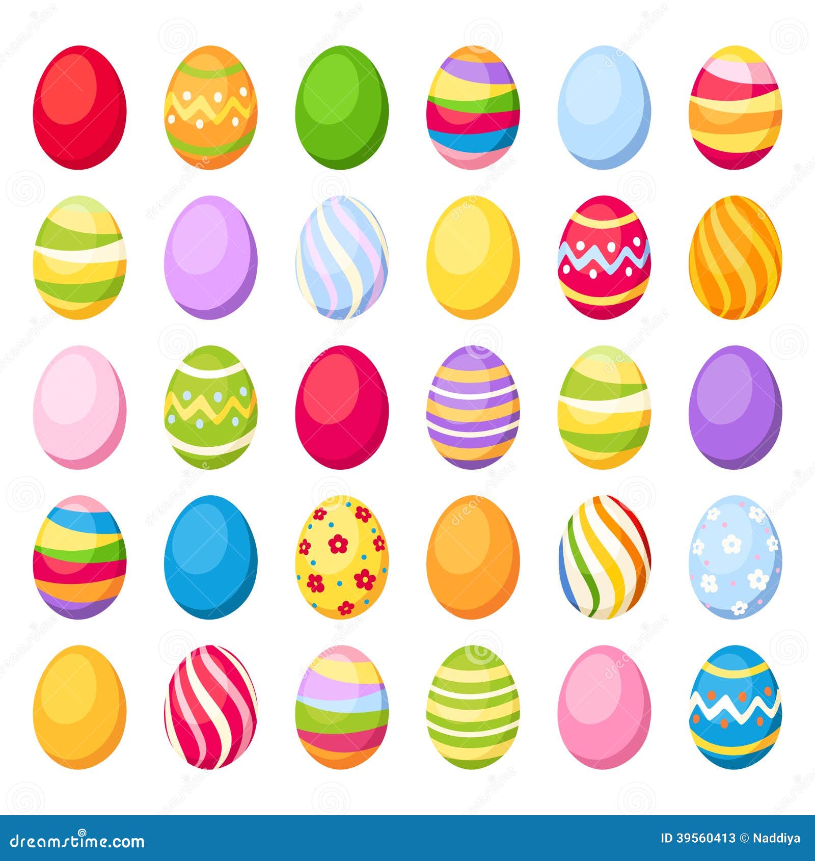 Easter Colorful Eggs. Vector Illustration. Stock Vector - Illustration ...