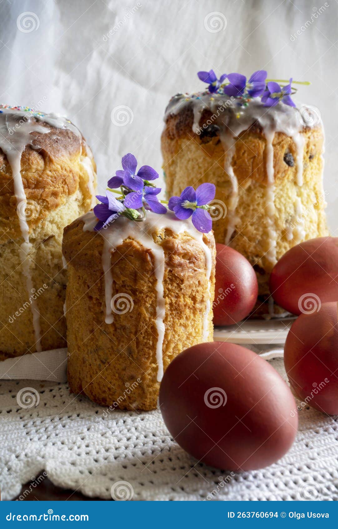 Easter Composition, Paskha Easter Bread. Traditional Easter Cake ...