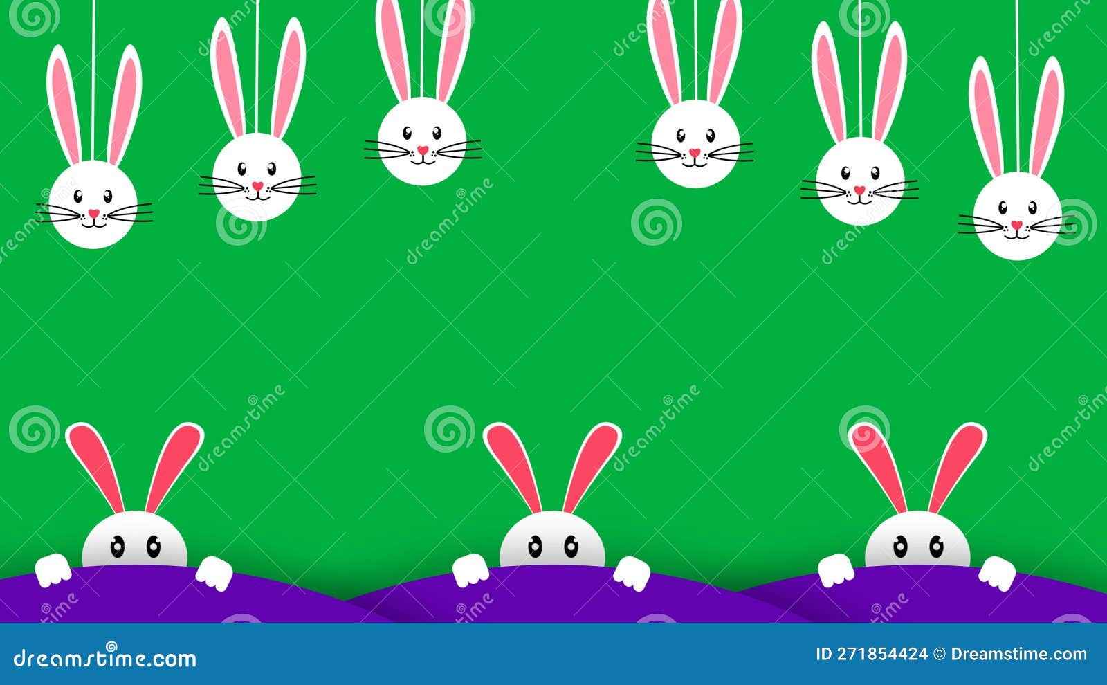 Easter Concept Illustration on Green Screen Using Cute Bunny Stock ...
