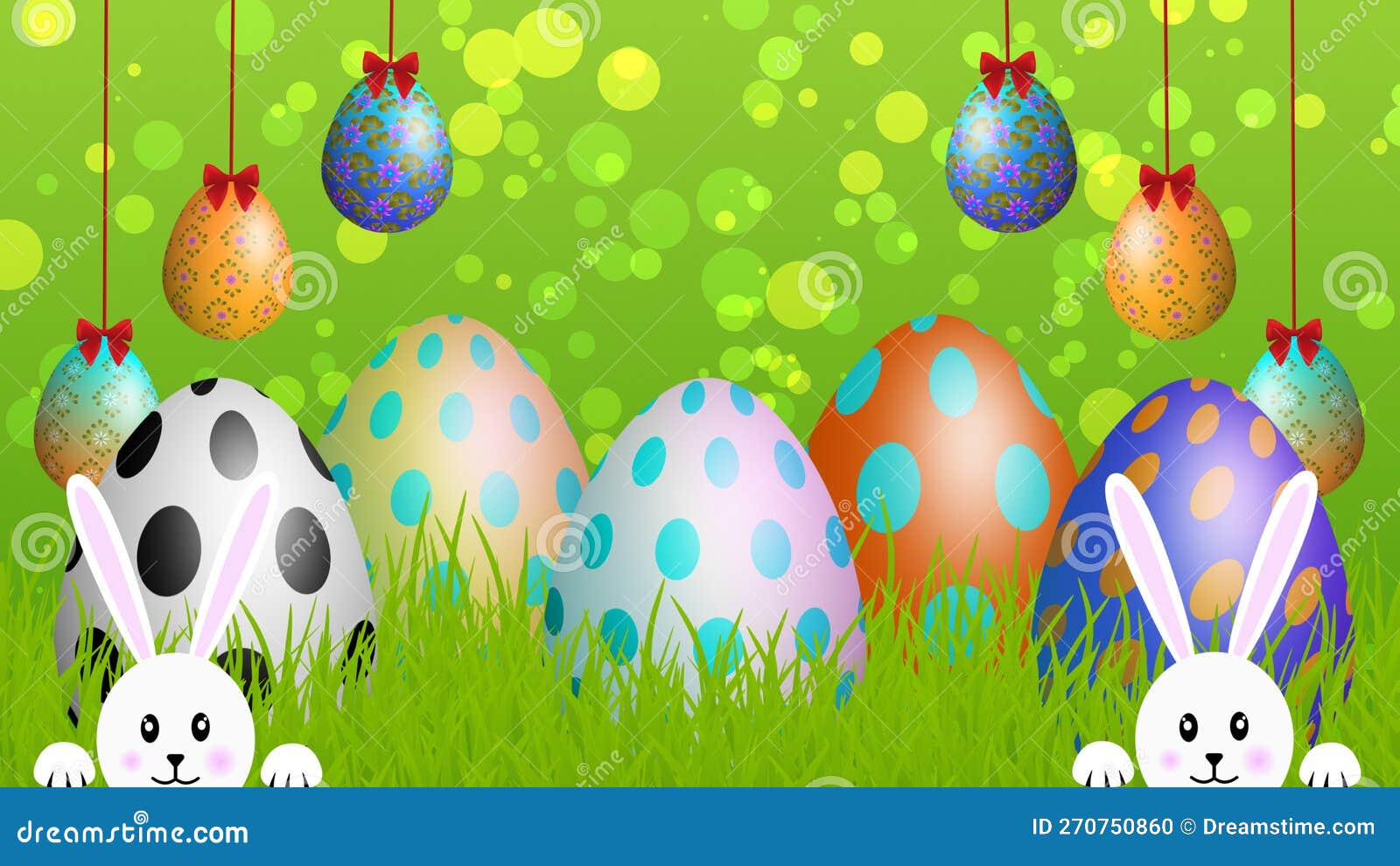 Easter Concept Image in Green Texture with Circles Stock Illustration ...